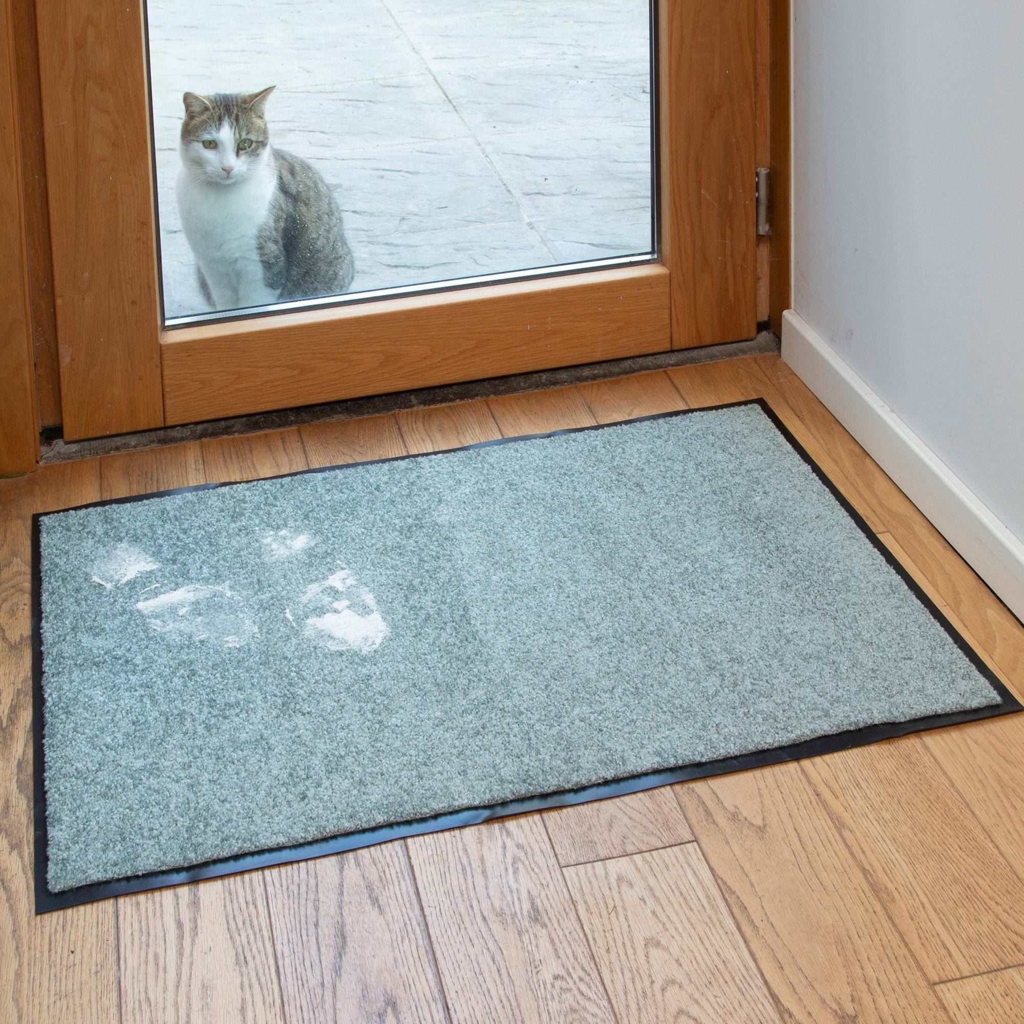 Tapis antipoussières QUATUOR 60x90 vert céladon en textile | Leroy Merlin