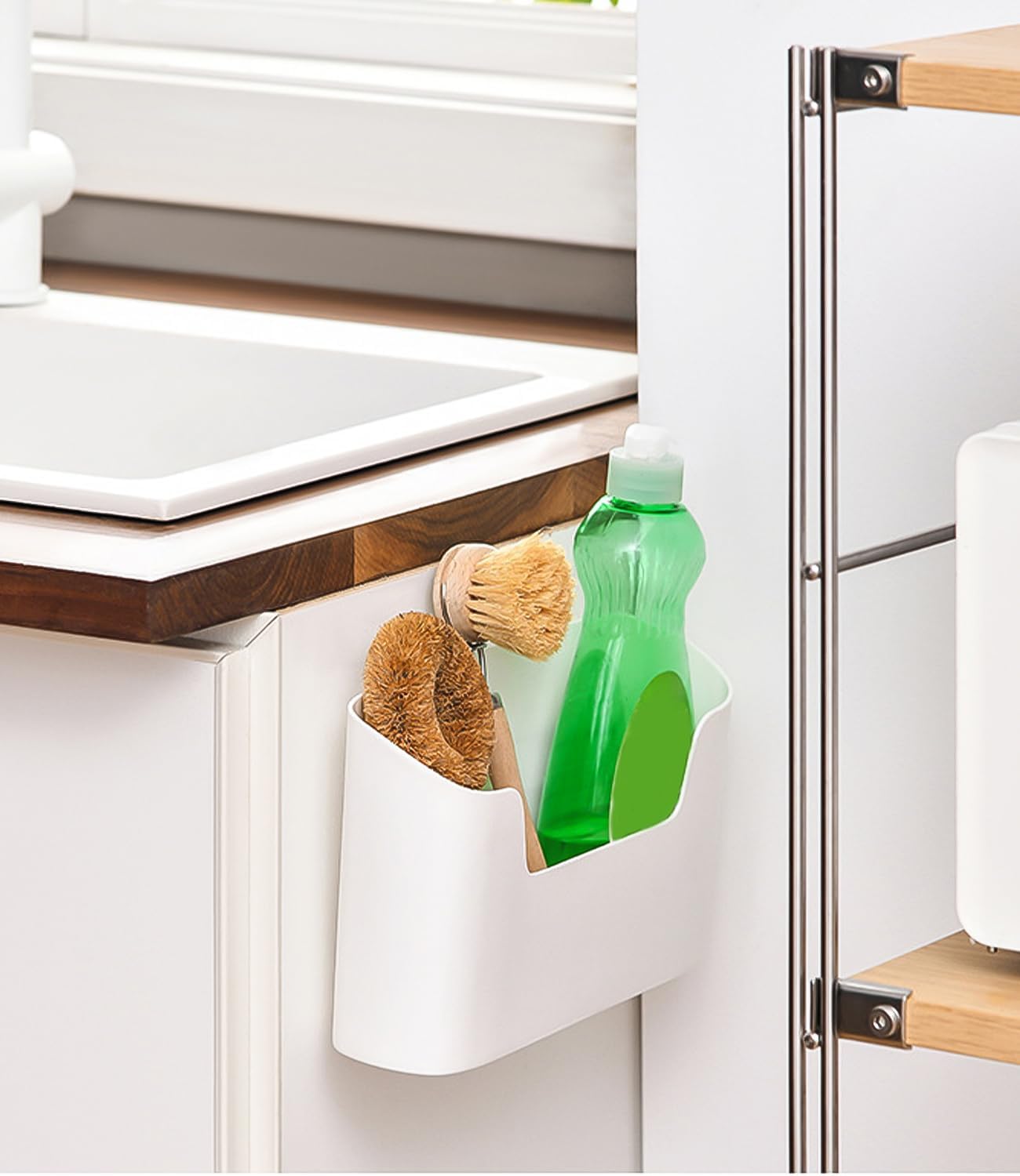 2 Piece Kitchen Cabinet Door Storage Boxes, Adhesive Wall Mounting ...