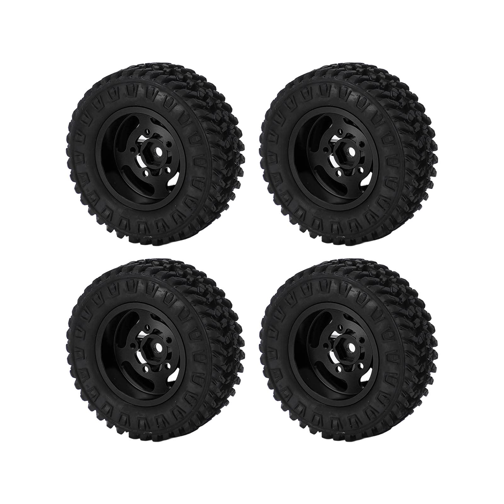 Juego de 4 neumáticos de goma delanteros y traseros de 55 mm y llantas de metal de 5 radios para ...