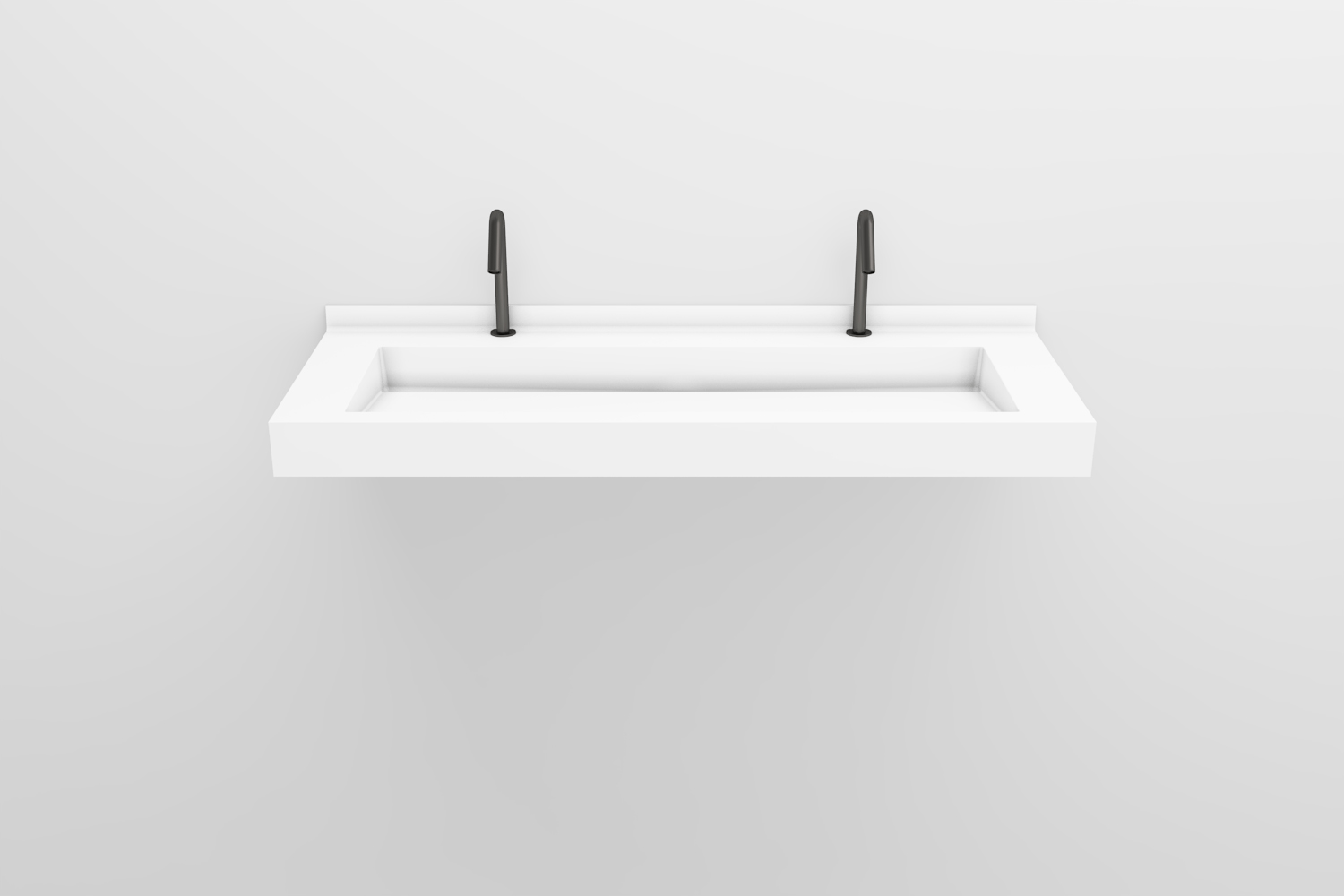Plan vasque design autoportant de 1400 mm avec caniveau linéaire, aux ...