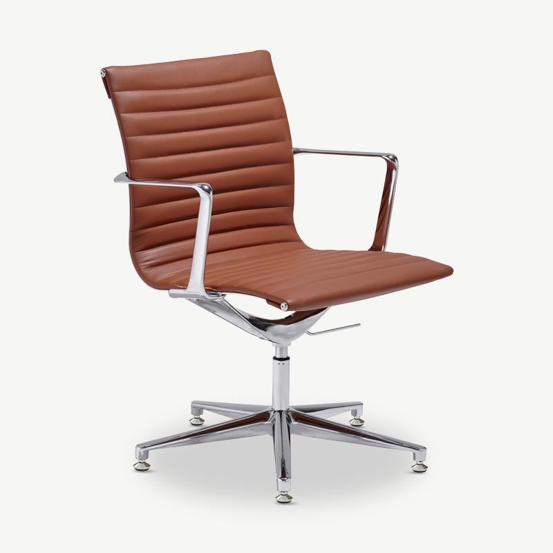 Furnicher Mateo - Chaise de Conférence - Cognac Cuir - 58x59x92cm ...