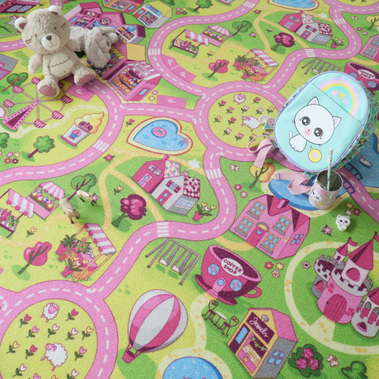 Moquette enfant Circuit de voiture Shopping - Rouleau de 4m x 20m ...