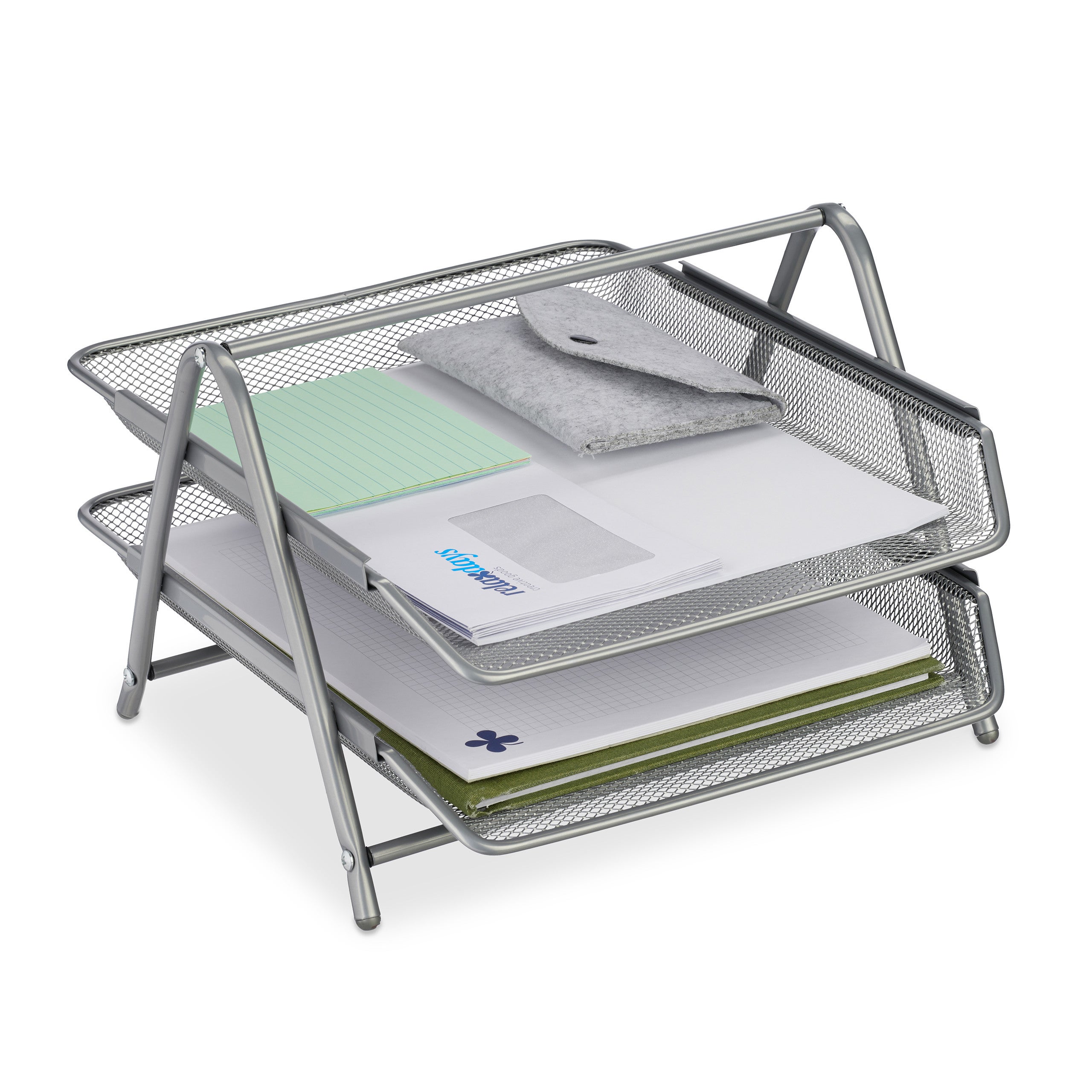 Range-documents, 2 niveaux, organiseur bureau en métal, HxLxP : 20,5 x ...