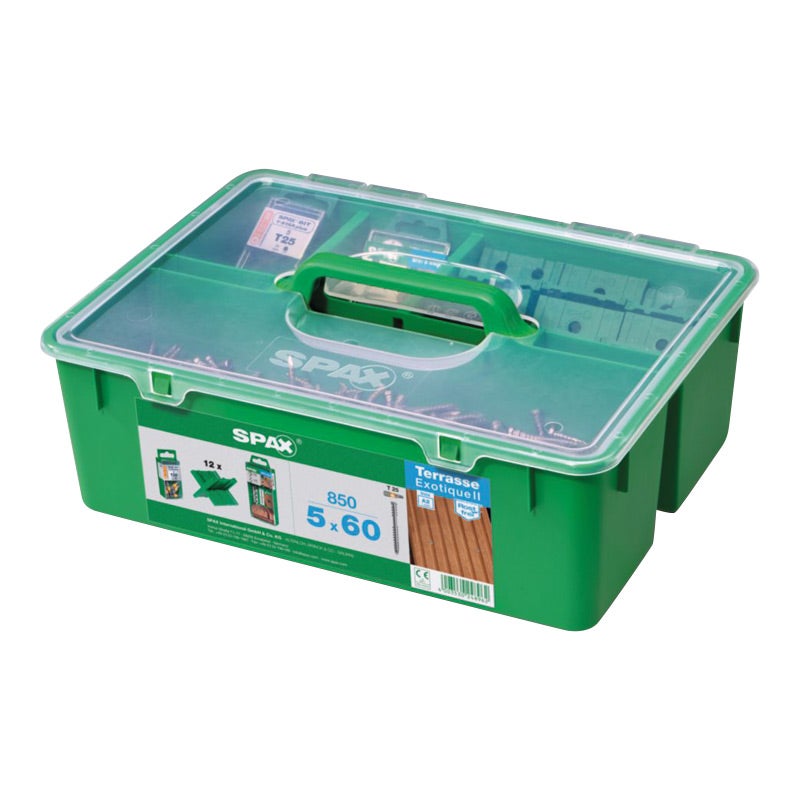 Kit per legno esotico SPAX - 5x60 A2 Acciaio inox - 850 viti + 1 ...