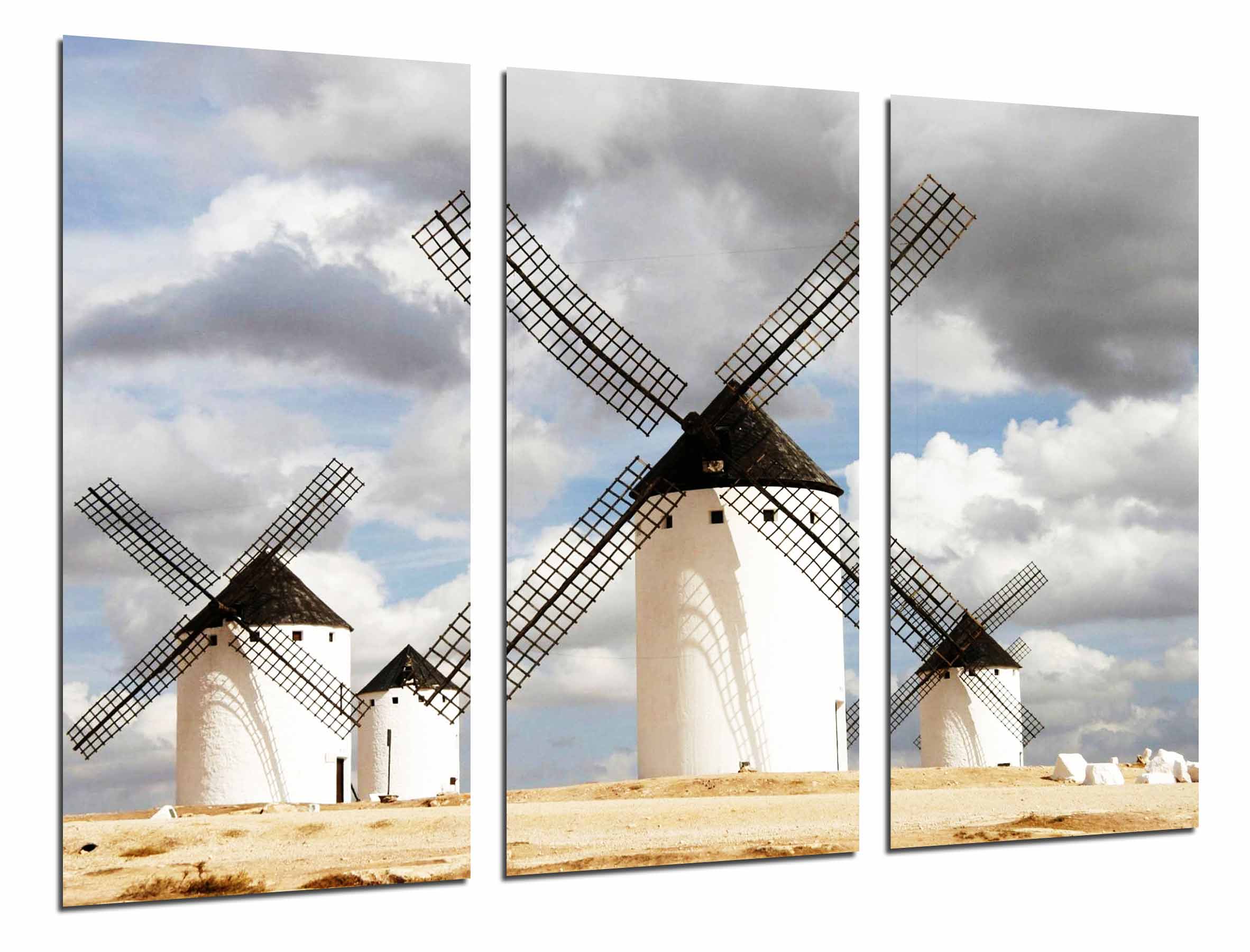 Insieme del manifesto Mulini a vento bianchi, pale nel cielo,, stampa ...