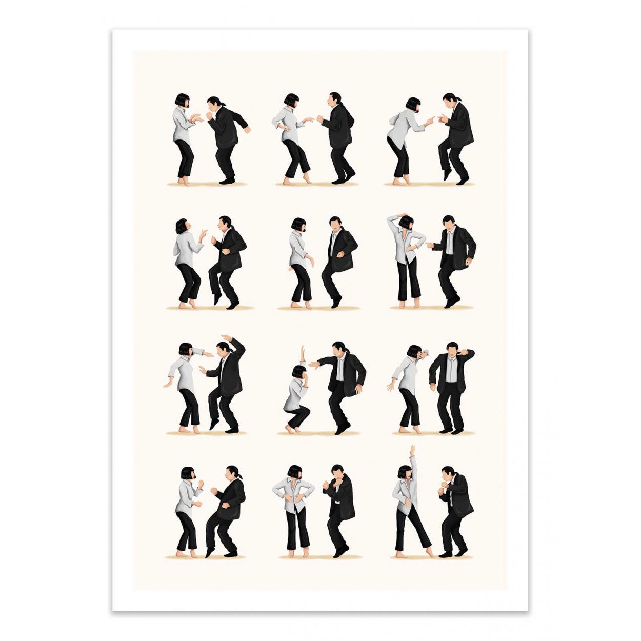 Affiche d’art 30 x 40 cm - Pulp Fiction Dancing - Nour Tohme | Leroy Merlin