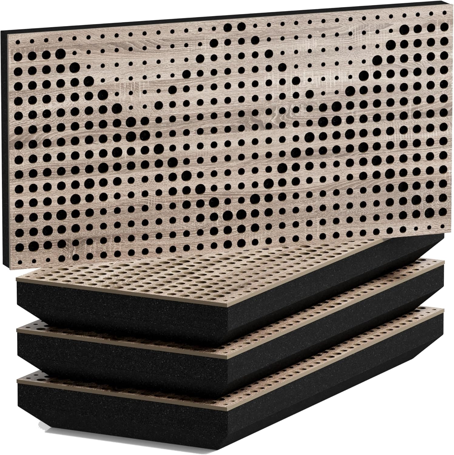 Lot de 4 panneaux acoustiques horizontals étroits absorbants | 25x50cm ...