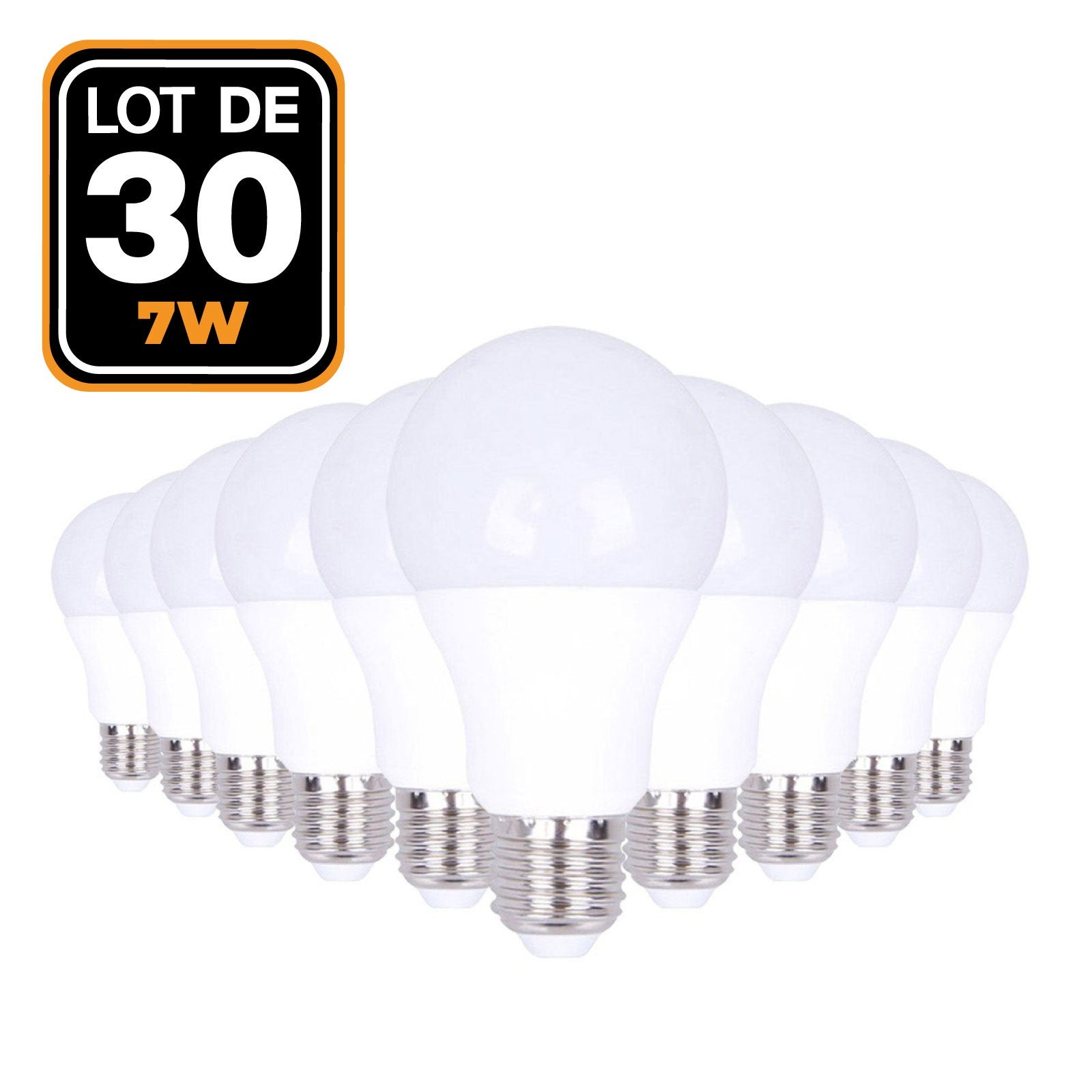 Lote de 30 Bombillas LED 7W E27 4500K alto brillo | Leroy Merlin