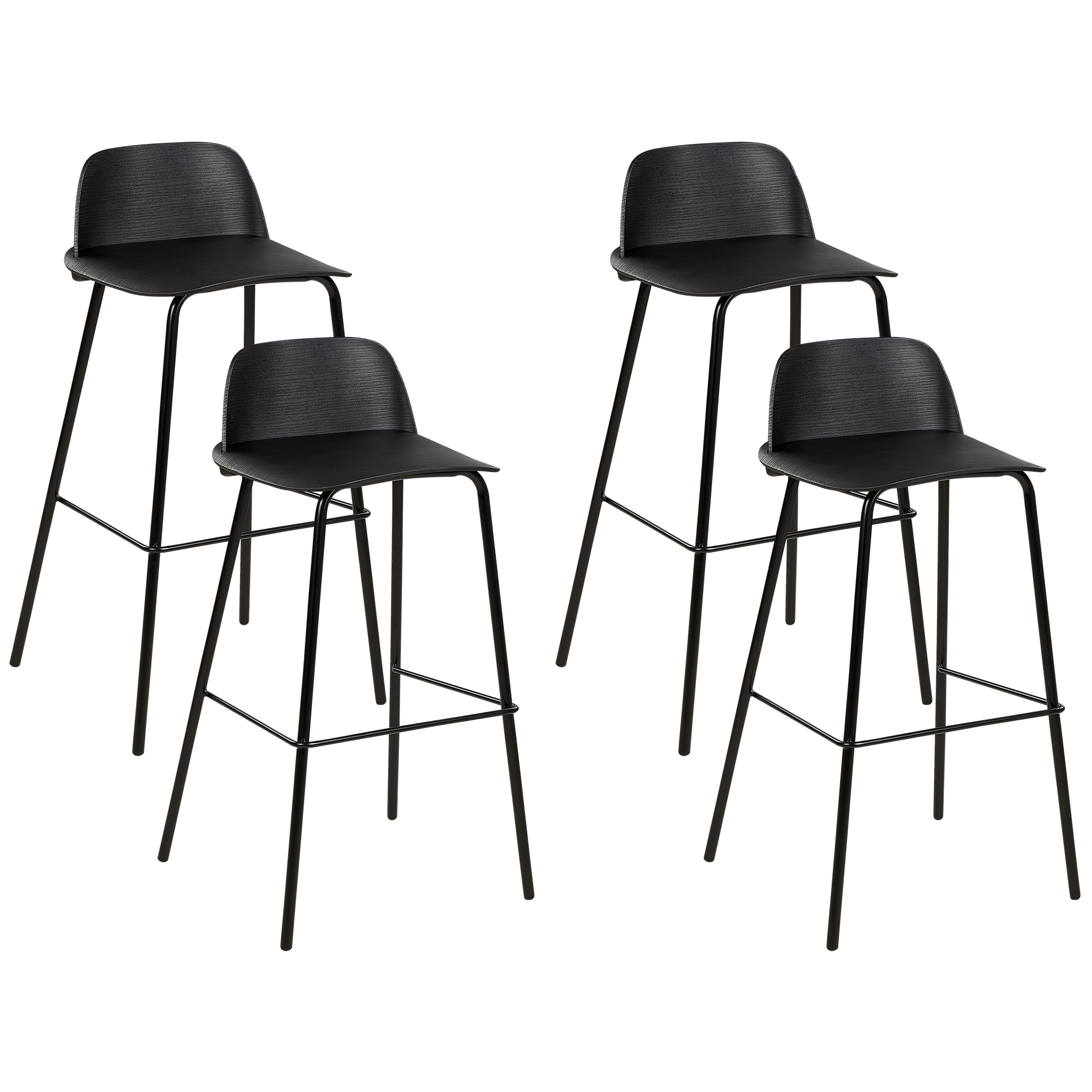 Lot de 4 chaises de bar MORA Noir | Leroy Merlin