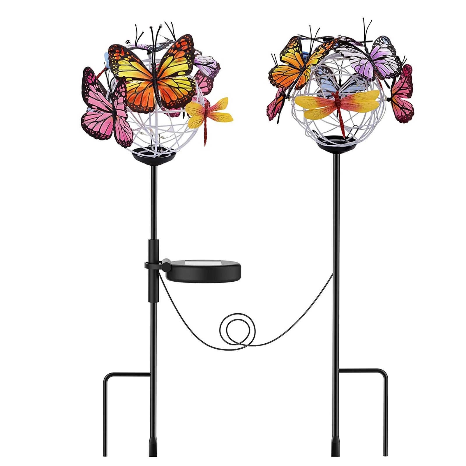 Cross-border solar butterfly bola ground plug luz spring jardín luz led ...