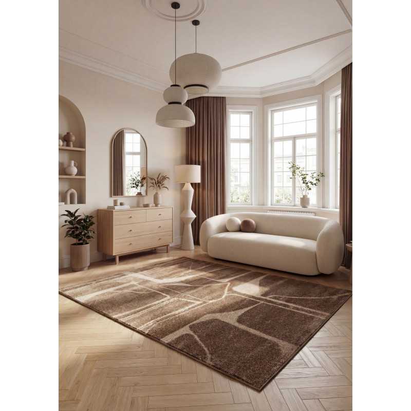 Tapis moderne PARIS 859 Marron - 240x330 cm | Leroy Merlin