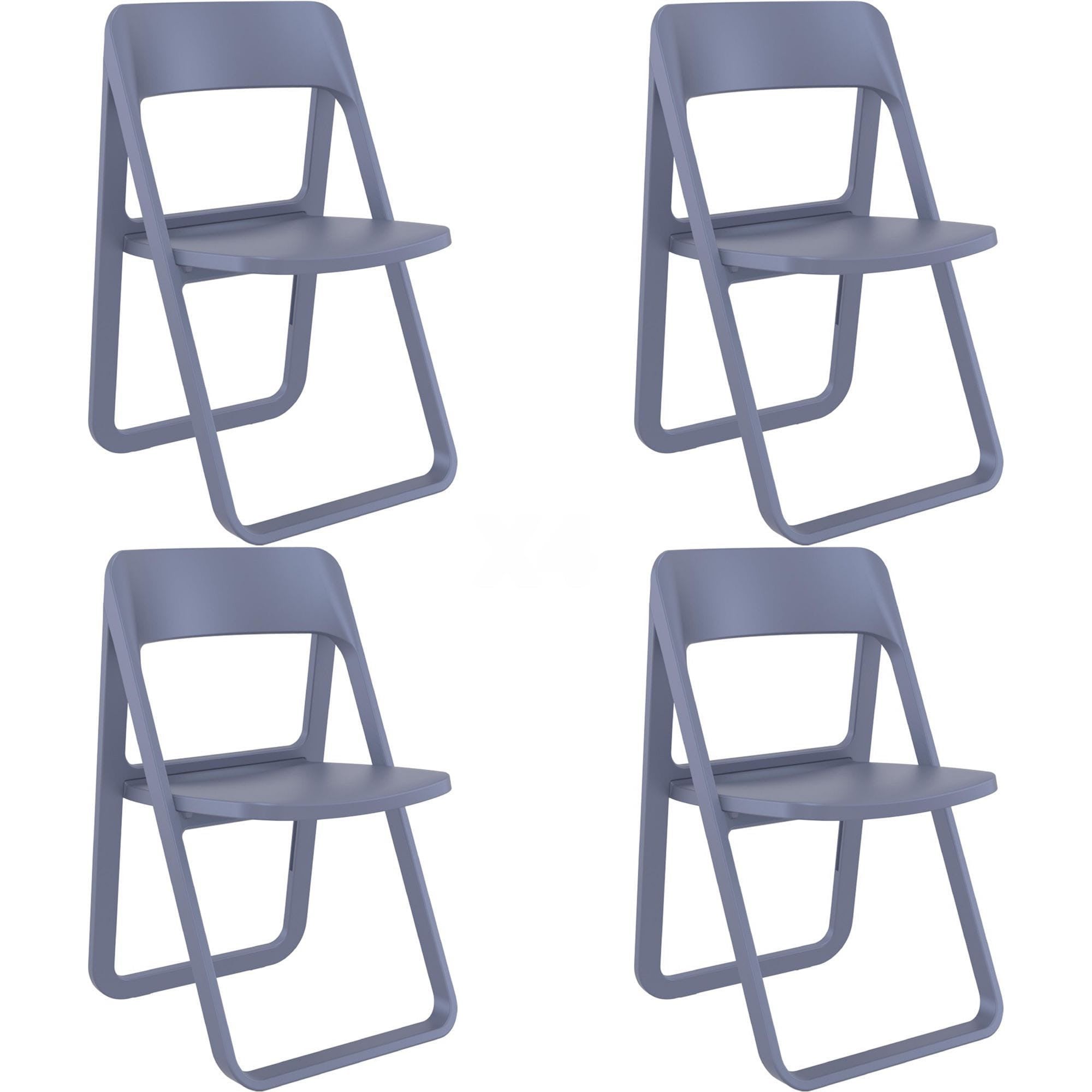 Garbar DREAM Set 4 Silla Plegable Interior, Exterior Gris Oscuro ...