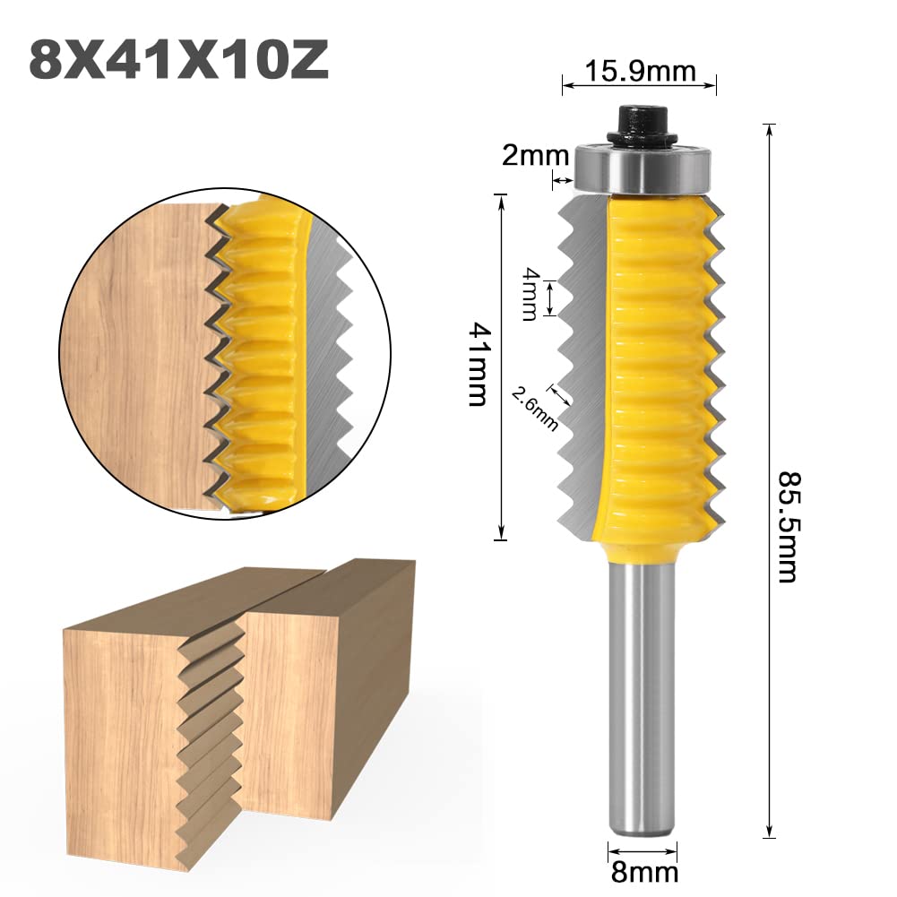 8mm tige surélevée panneau "V" joint Bits joint de doigt colle fraise ...