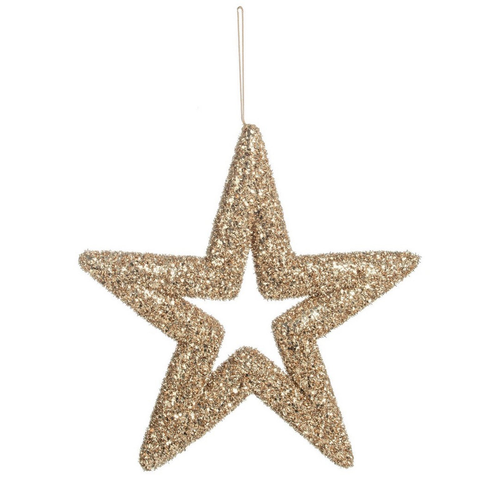 Pendentif étoile 'Angelica' Champagne uni pour arbre de Noël moderne ...