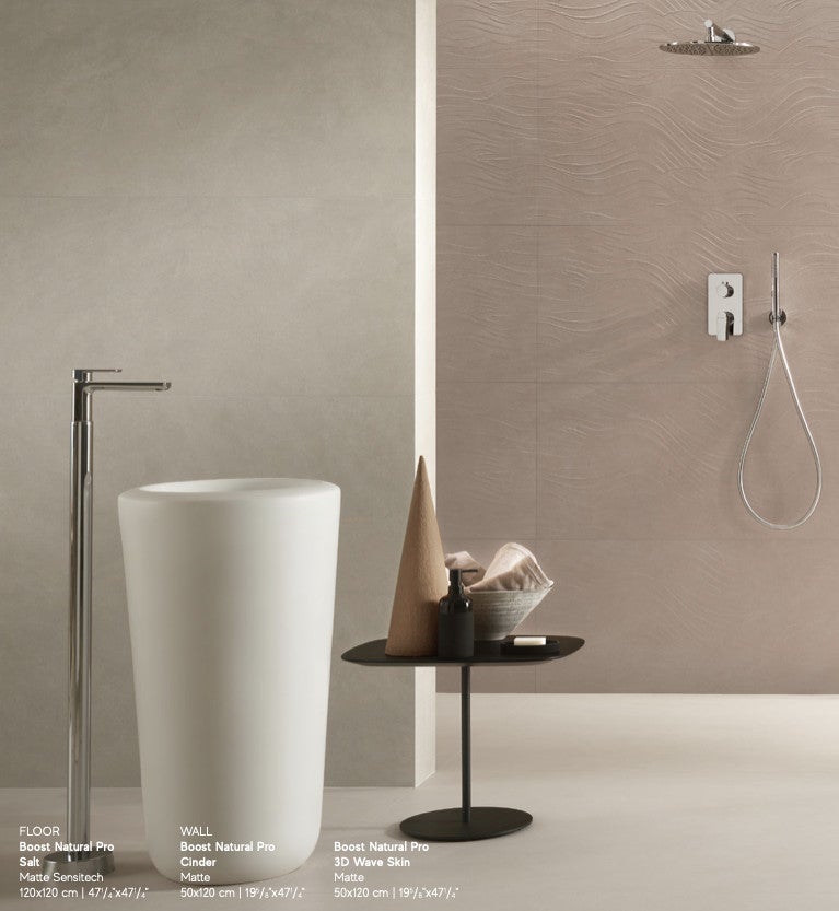 Carrelage mur faïence effet béton ciré naturel 50x120 cm Boost natural ...