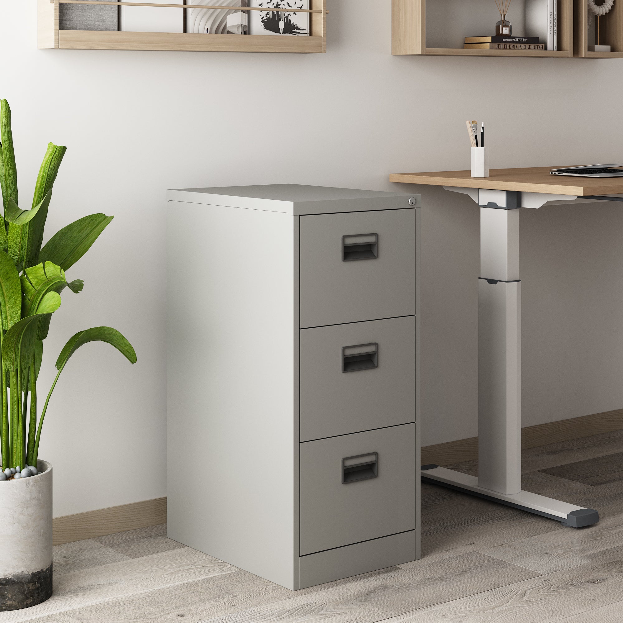 Caisson de bureau Rääkkylä acier 103 x 45 x 62 cm gris [en.casa ...