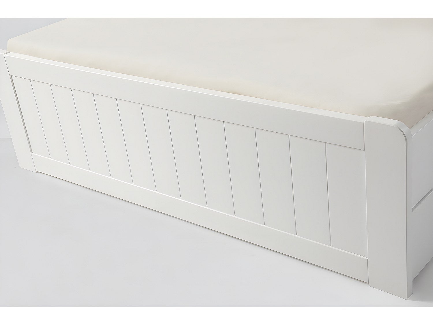 Lit avec rangements 140 x 190 cm - Blanc - MEDERICK | Leroy Merlin