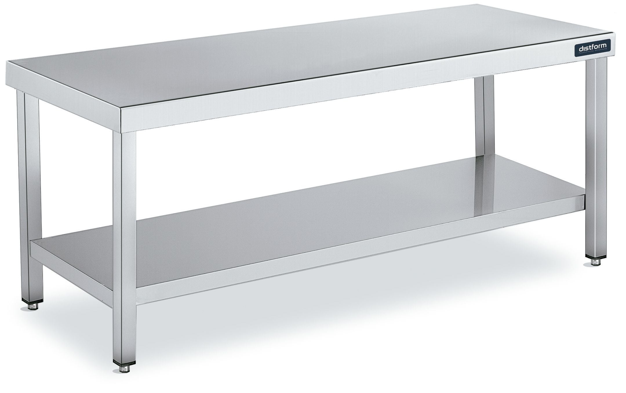Table de Travail Centrale Inox avec 1 Étagère - Gamme 600 - Hauteur 600 ...