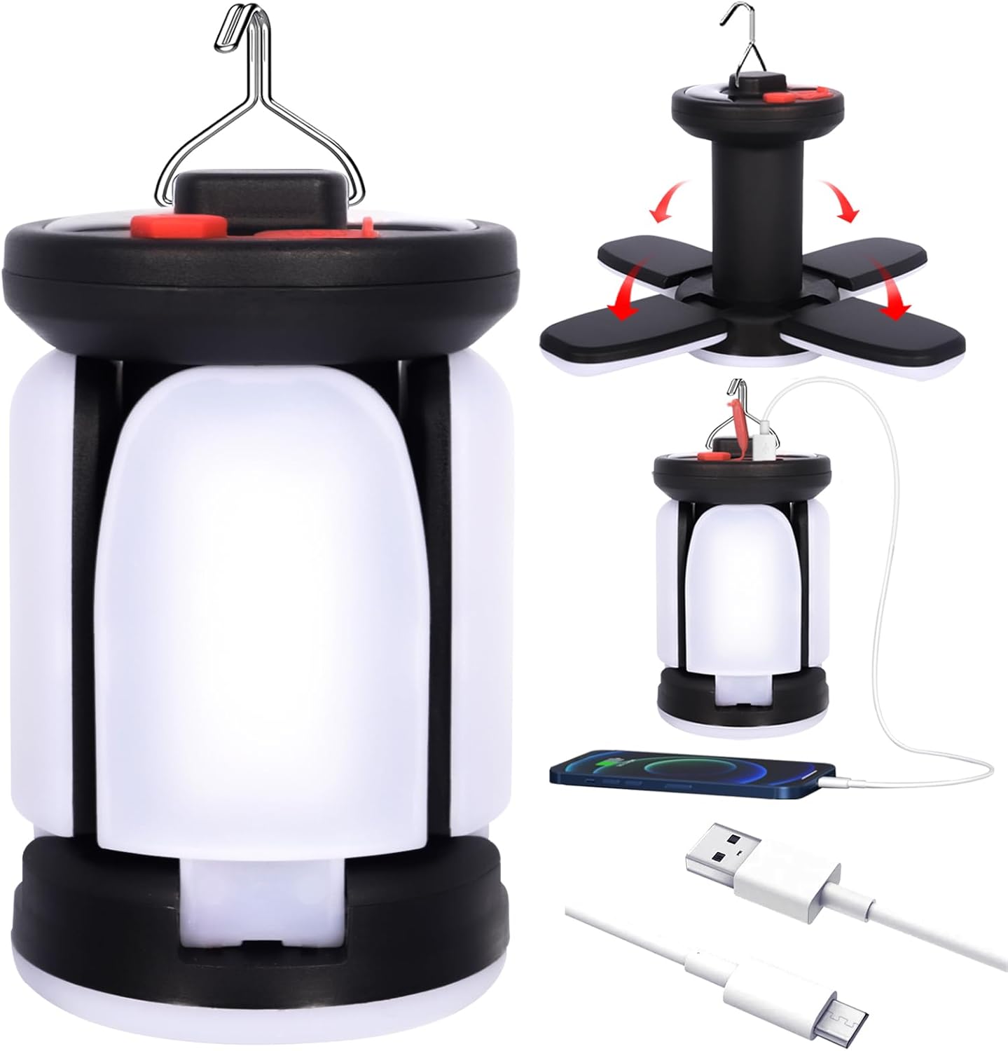 Linterna de Camping Recargable Modos de iluminación LED Súper Brillante ...