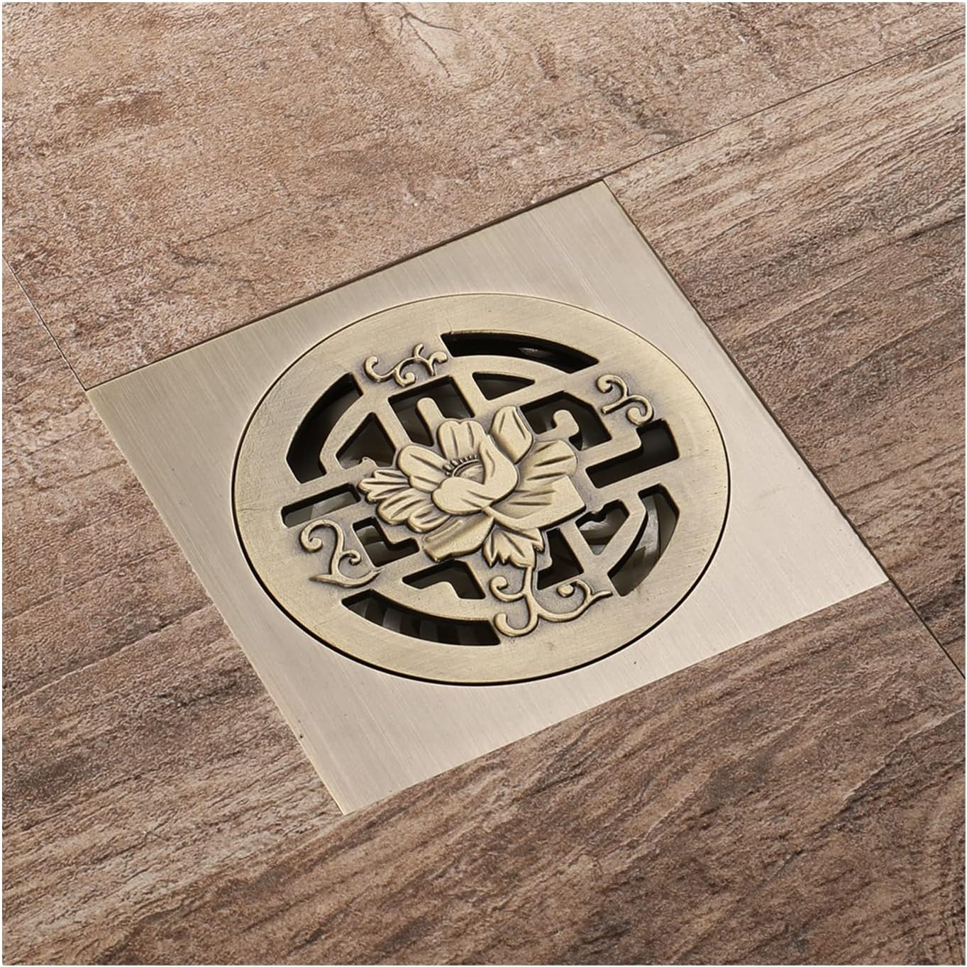 Drain de Sol 10CM Siphon de Sol Bronze Drain de Douche avec Couverture ...