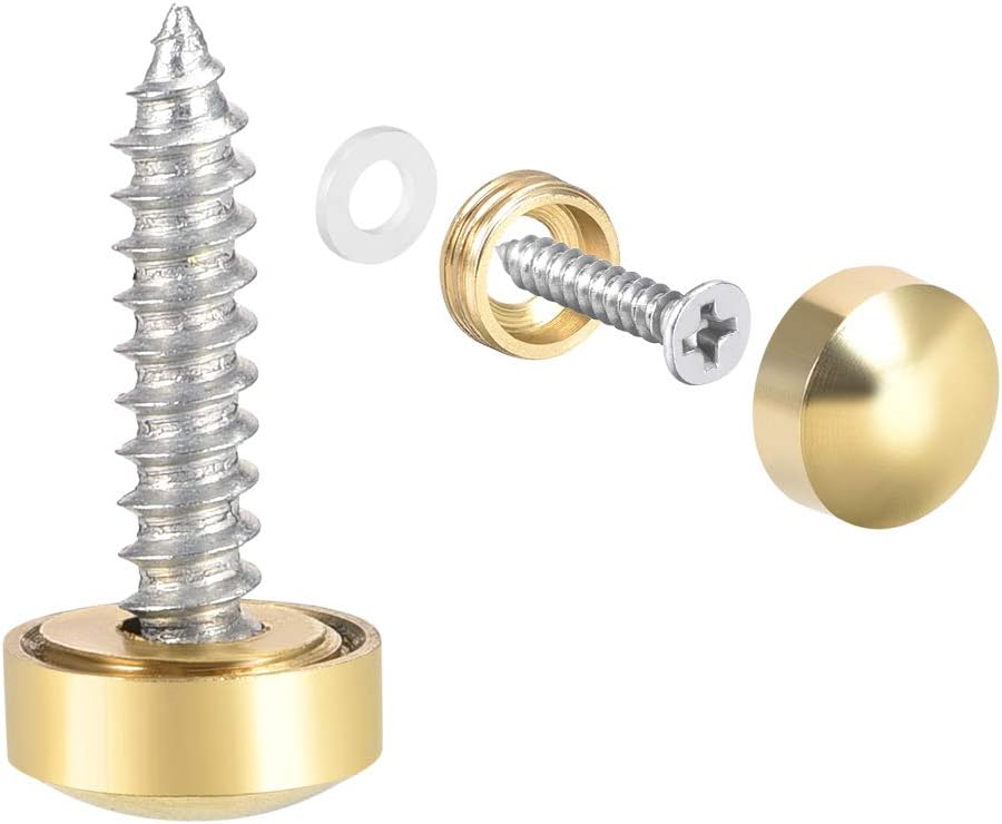 Bouchons à Vis Décoratifs en Or Poli - Lot de 8 Pièces, Diamètre 10 mm ...