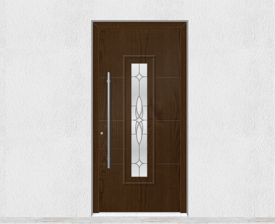 Porte d'entrée en aluminium TRADITIONAL DESIGN 5142-1120-9 Imitation ...