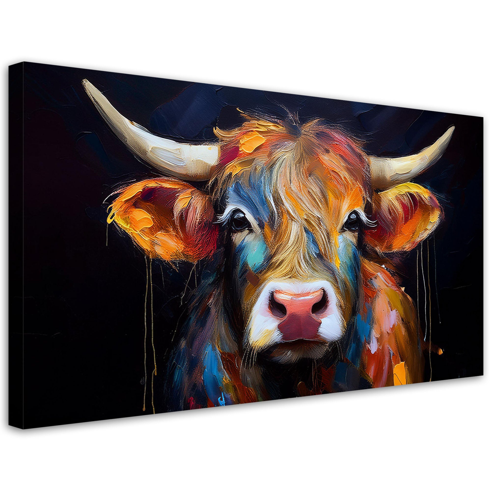 Tableau sur toile Vache écossaise colorée 80x40 | Leroy Merlin