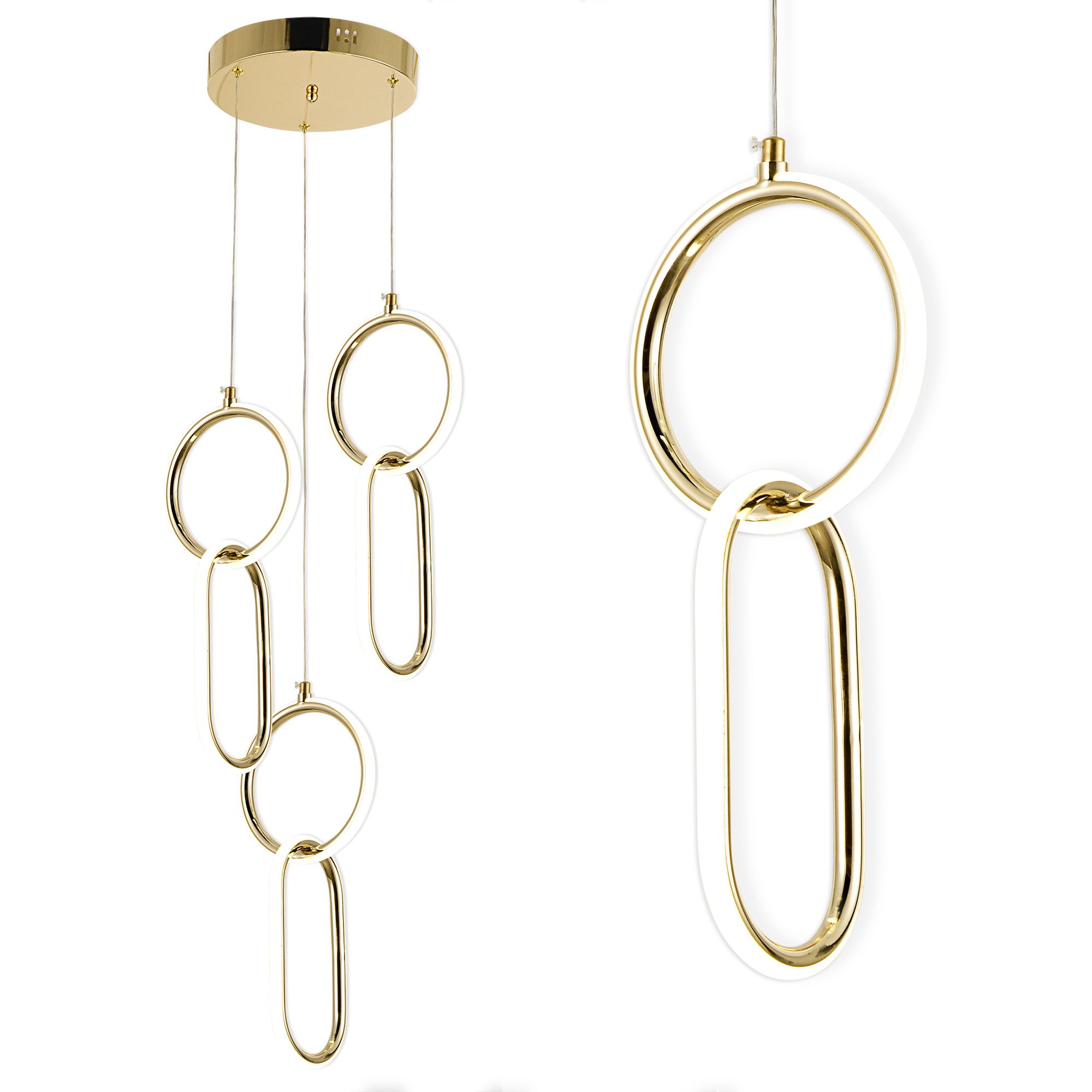 LAMPE SUSPENDUE TOOLIGHT LED G077-3CP GOLD | Leroy Merlin