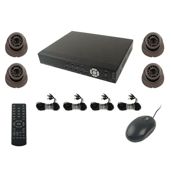 Kit Vidéo Surveillance 4 Caméras 1 3 Sharp Ccd 420 Tvl + Enregistreur ...