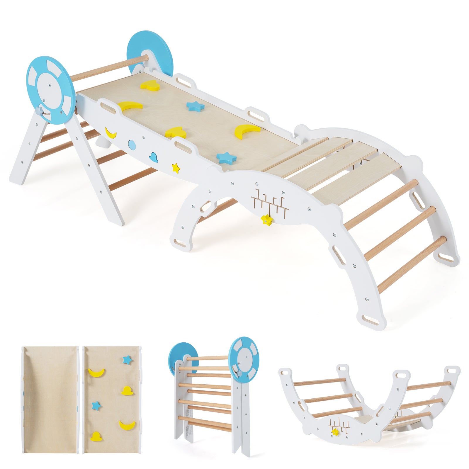 Conjunto Triangular 7 en 1, Juguetes de Escalada para Bebés con Rampa ...