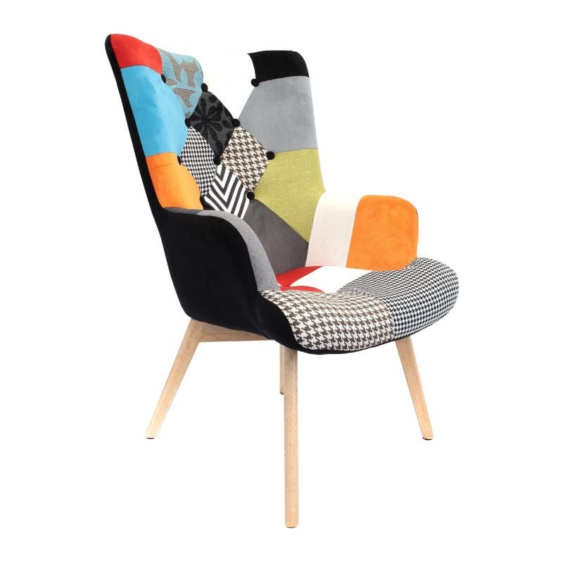 Paris Prix - Fauteuil Design Patchwork "helsinki" 99cm Multicolore | Leroy Merlin