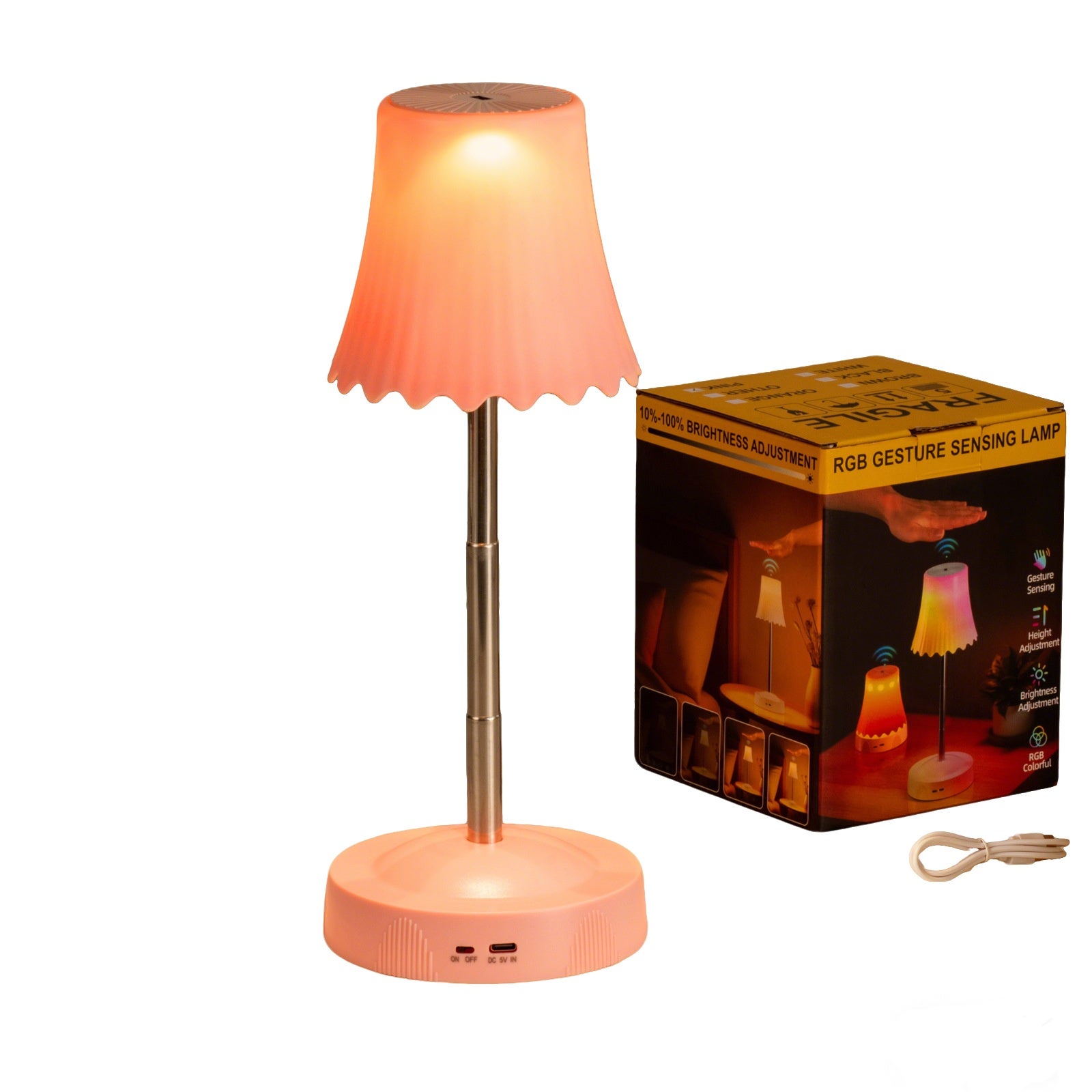 Veilleuse à détection de gestes sans contact, tige réglable, lampe de ...