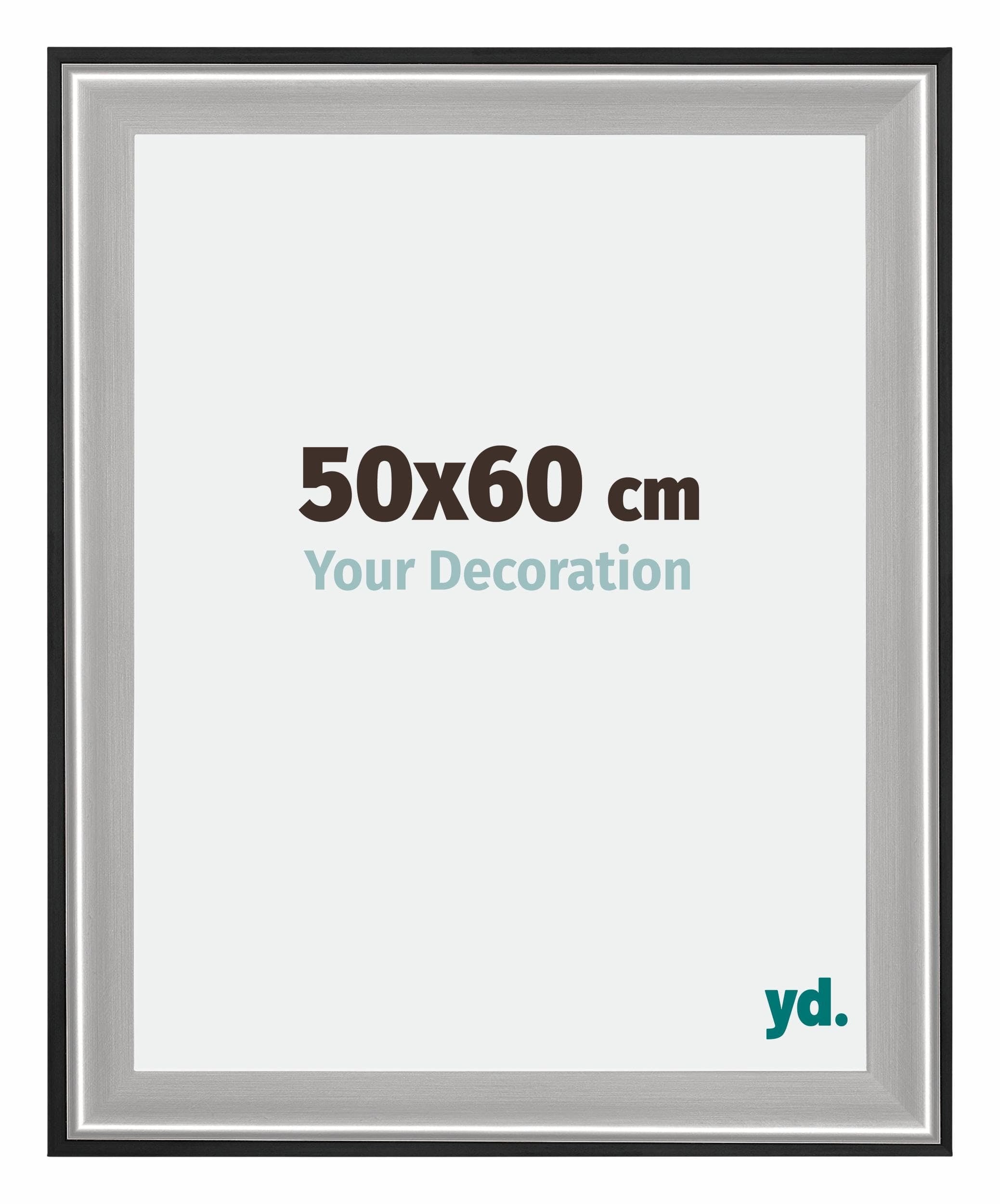 Yd. Cadre photo 50x60 cm - Noir Argent Poli - Bois - Birmingham | Leroy ...