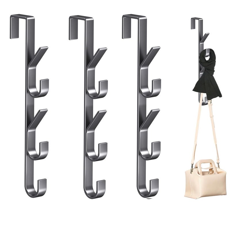 Lot de 4 crochets de porte - 5 crochets, cintres multi-usages, crochets ...