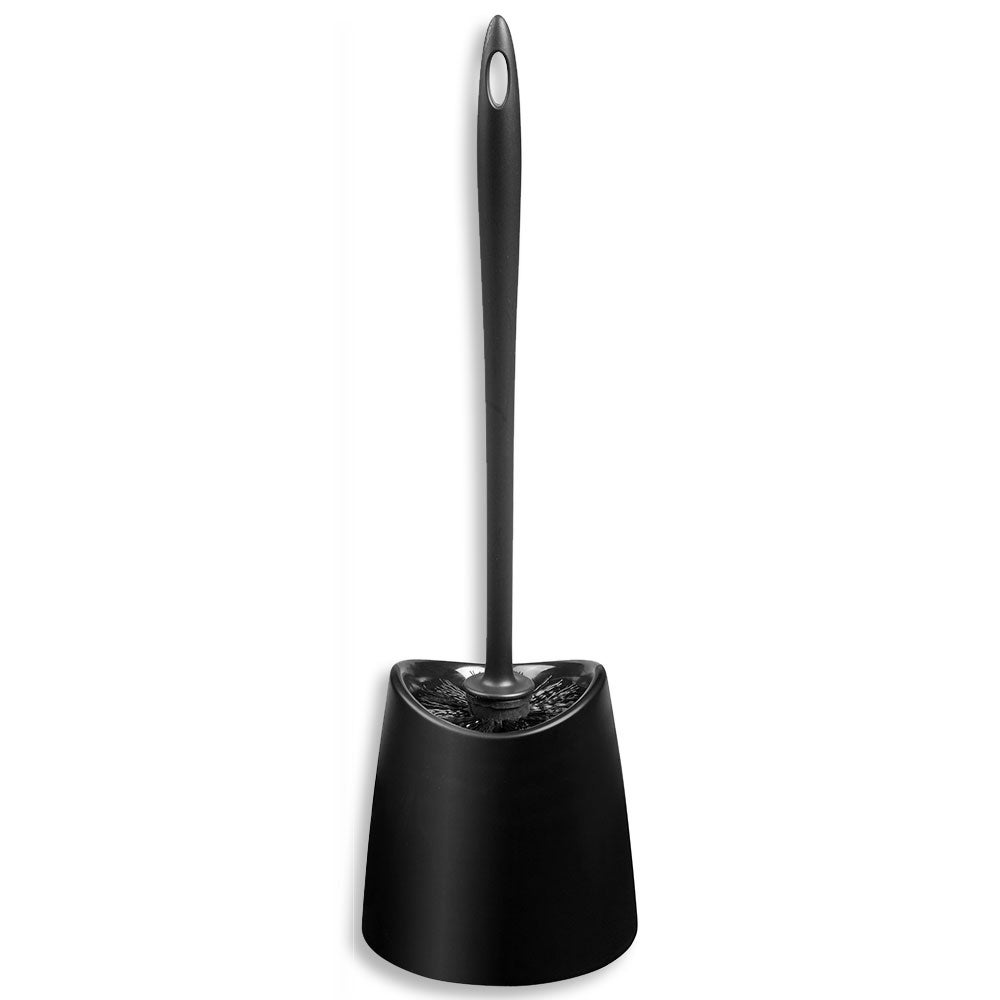 Soporte moderno de plástico negro para escobilla de baño con cepillo ...