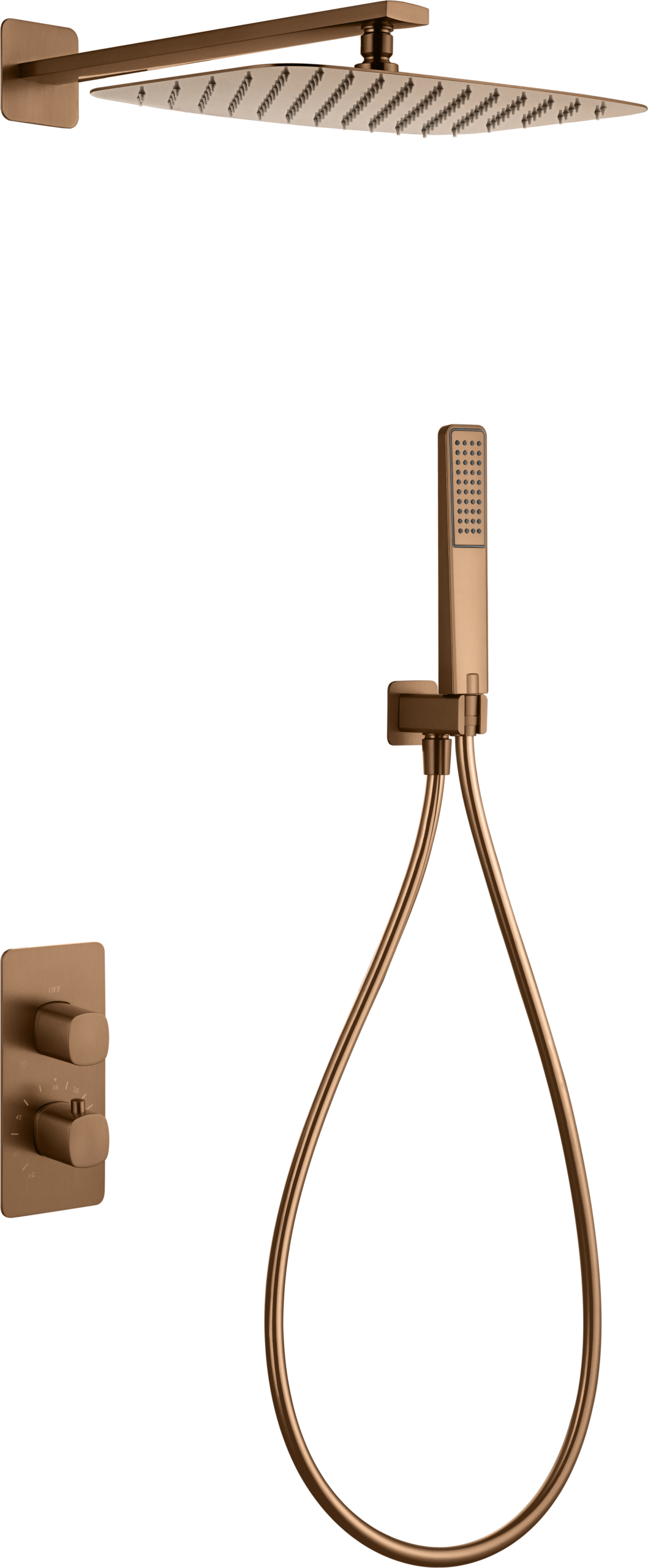 Set doccia termostatico incasso Toscana finitura oro rosa spazzolato ...