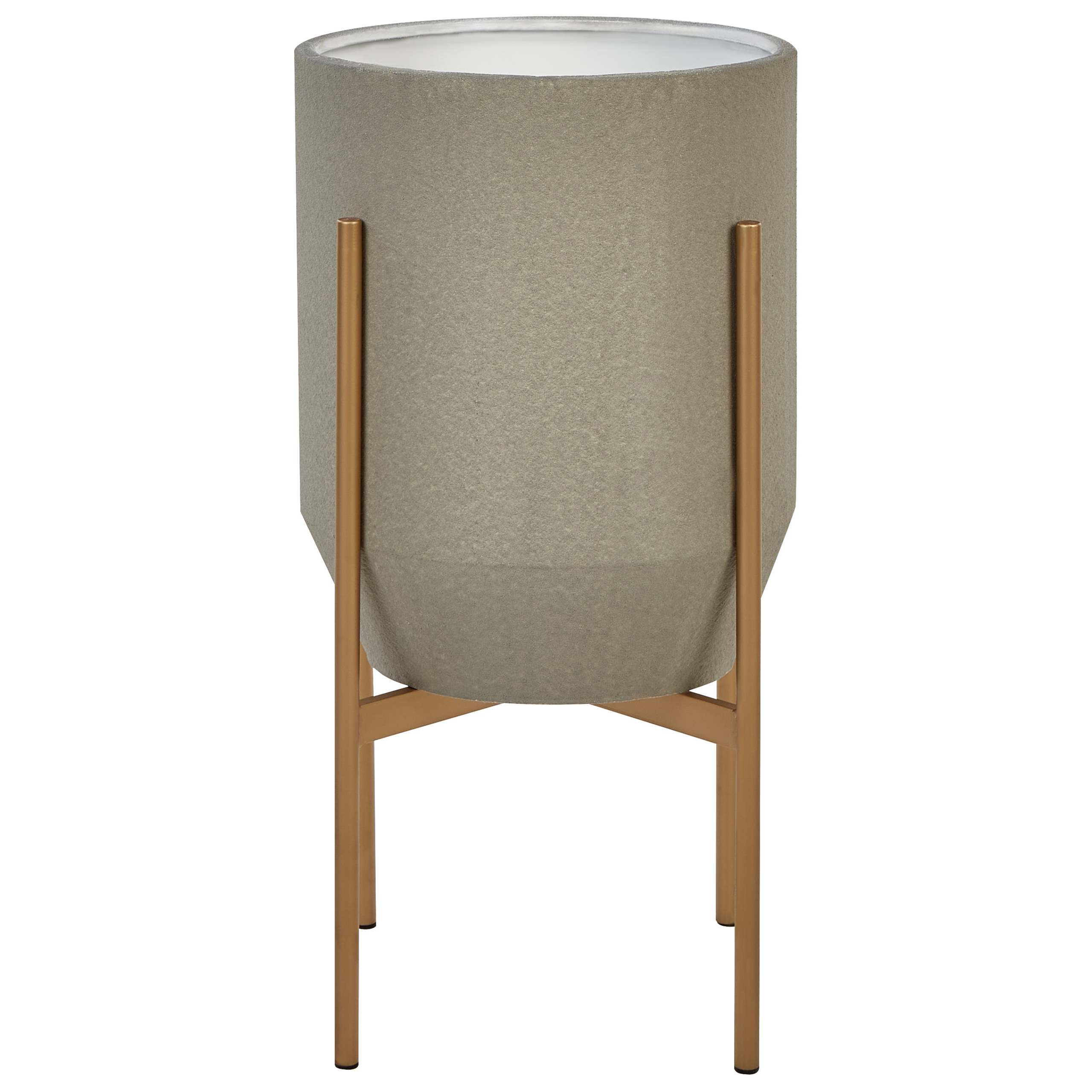 Cache-pot sur pied HYBRIDUM Métal 33 cm Gris | Leroy Merlin