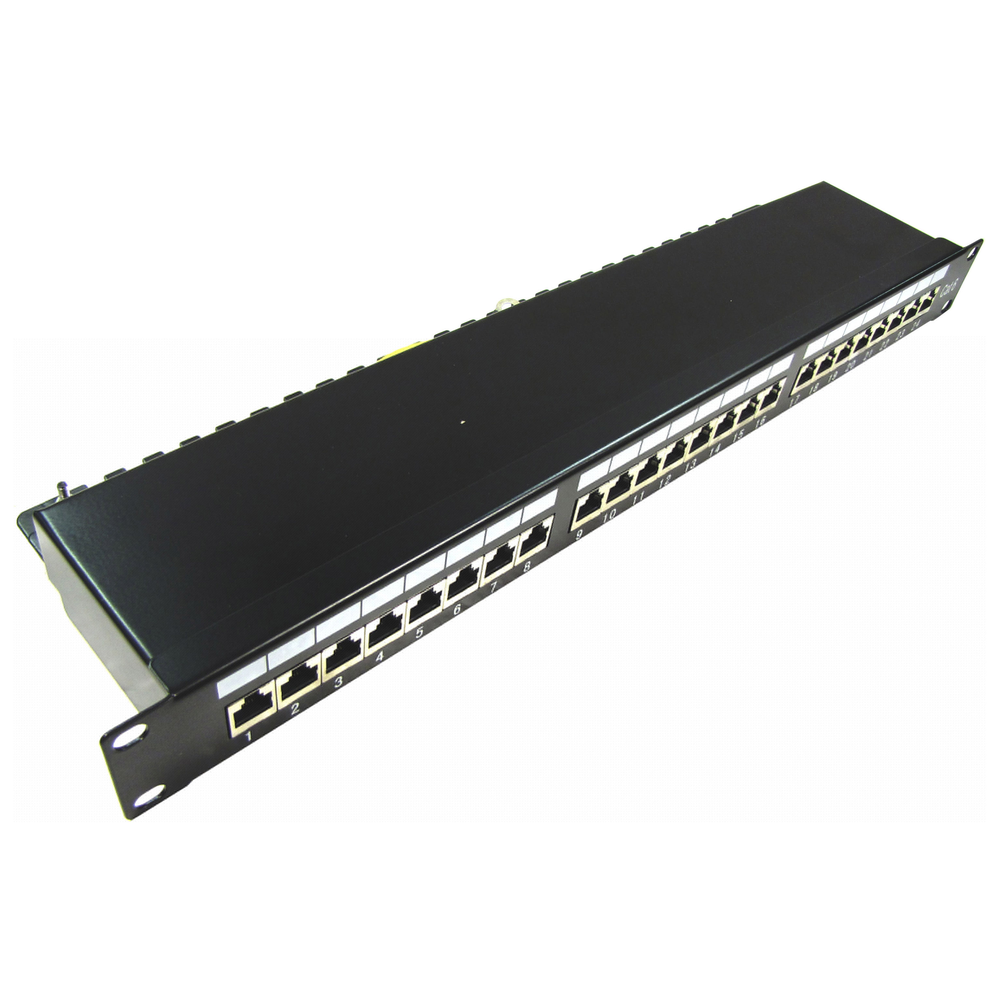 Patch panel rack 24 RJ45 Cat.6 FTP 1U noir | Leroy Merlin
