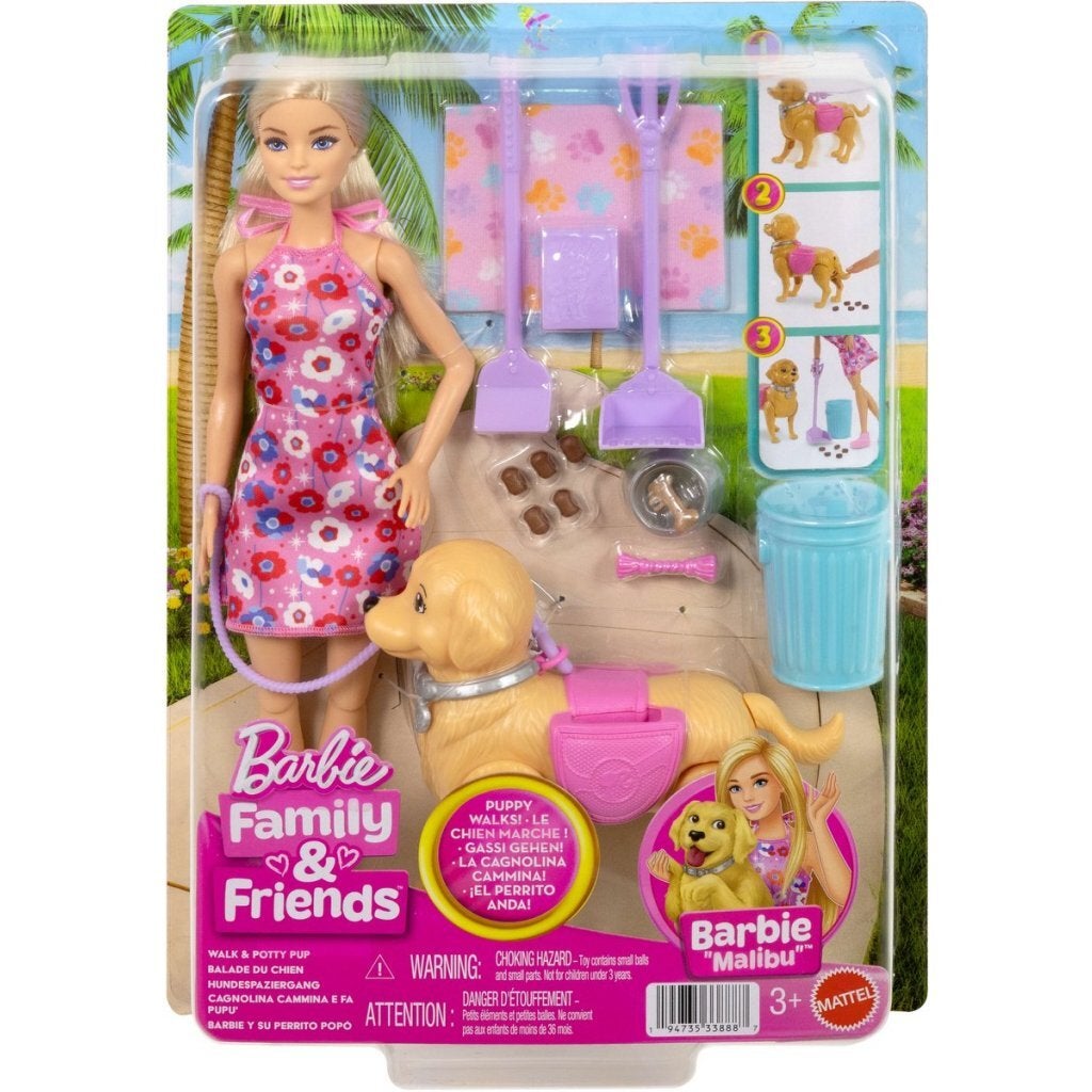 Barbie Famille & Amis Promenade & Potty Ensemble de Jeu avec Poupée et ...
