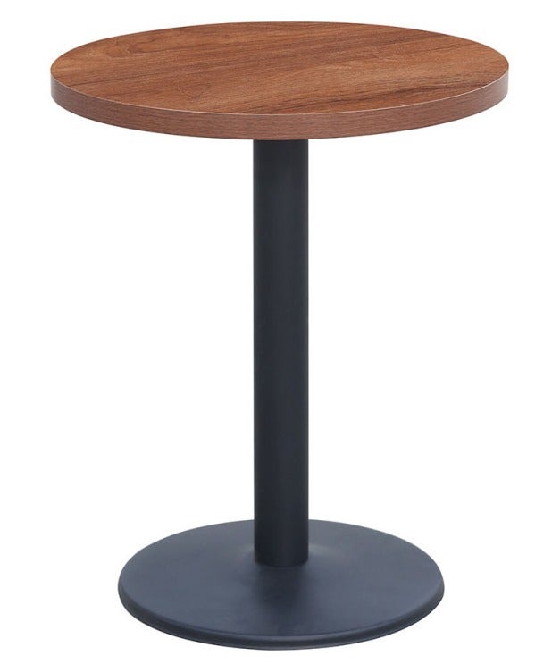 Table de bar ronde bois foncé et pied acier noir Snooka 60cm | Leroy Merlin