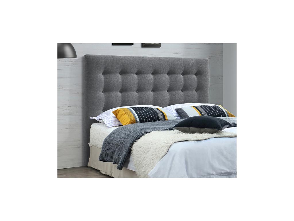 Testata capitonné 160 cm in Tessuto Grigio - FRANCESCO | Leroy Merlin