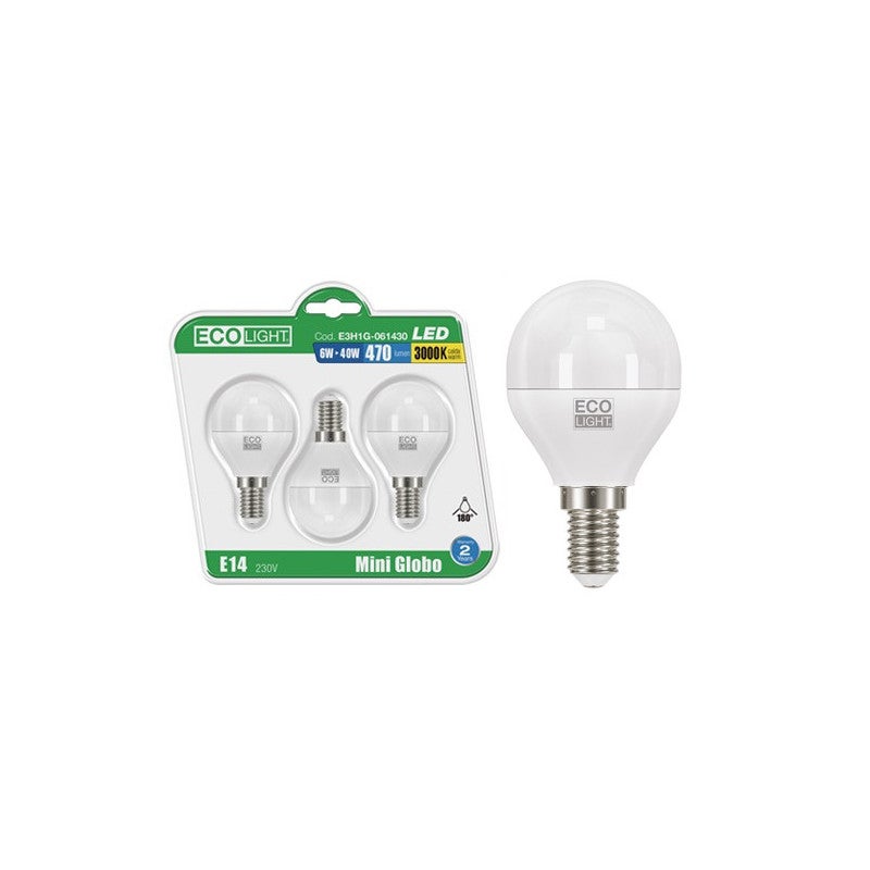 Bombillas LED Mini-Globo E14 8W Blanco Cálido – 470 lm – 3 uds ...