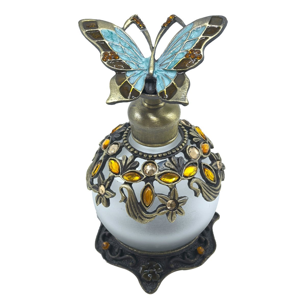 Botella de Perfume Mariposa Elegante en Cristal y Metal, Diseño Único ...