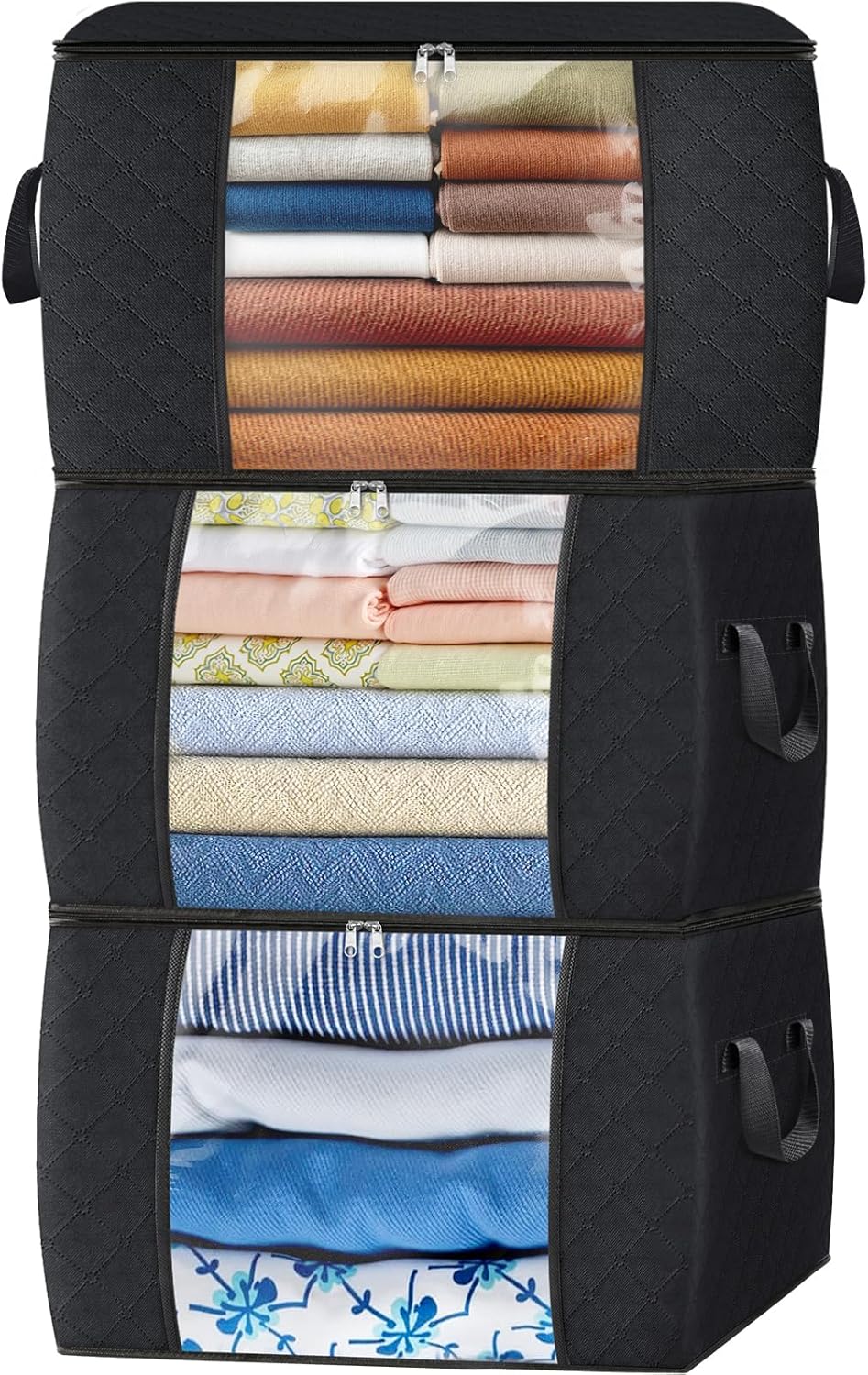 Lot de 3 sacs de rangement pliables pour vêtements de 90 L, pour ...