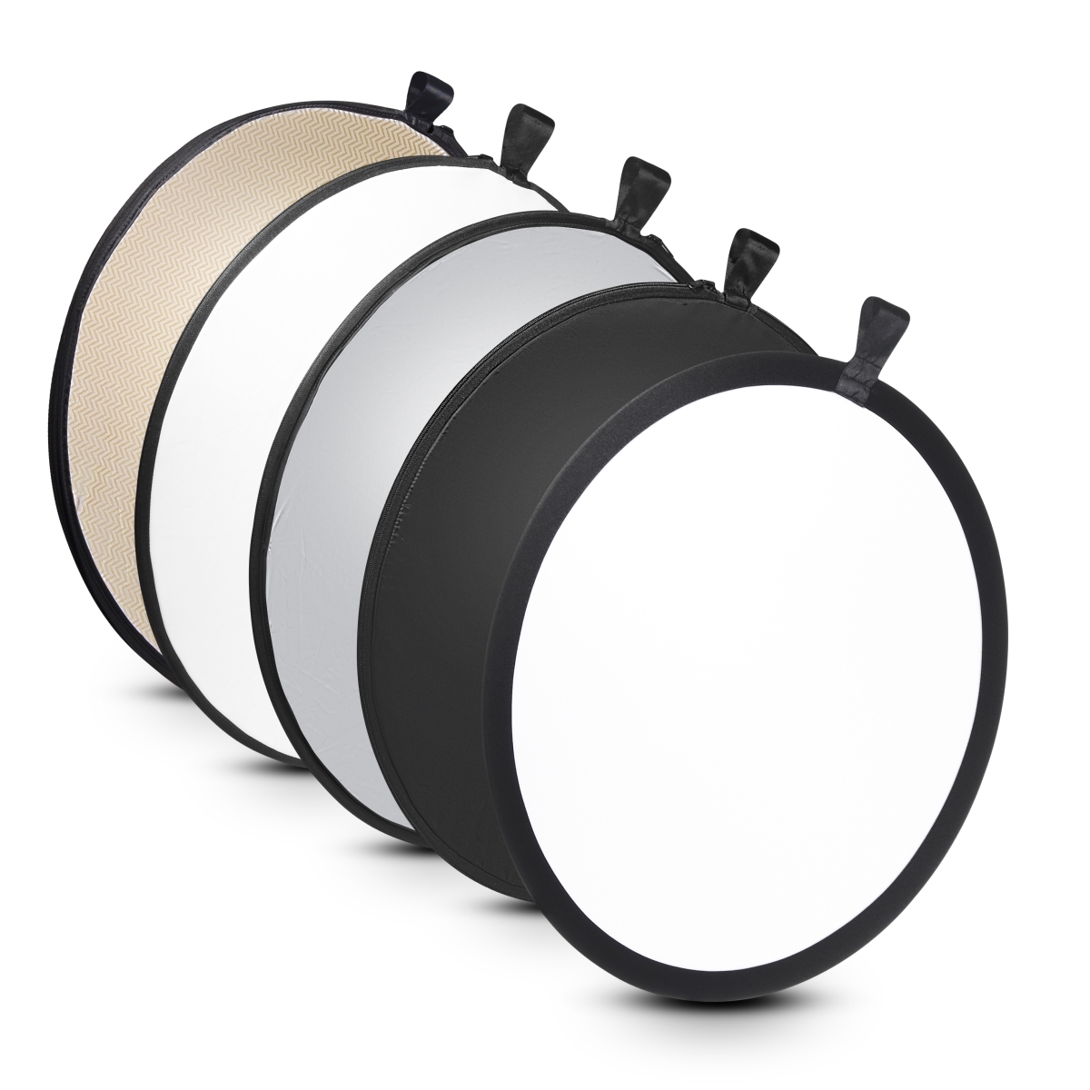 5-en-1 réflecteur pliable – Ø 56 cm – Or ondulé argent blanc noir ...