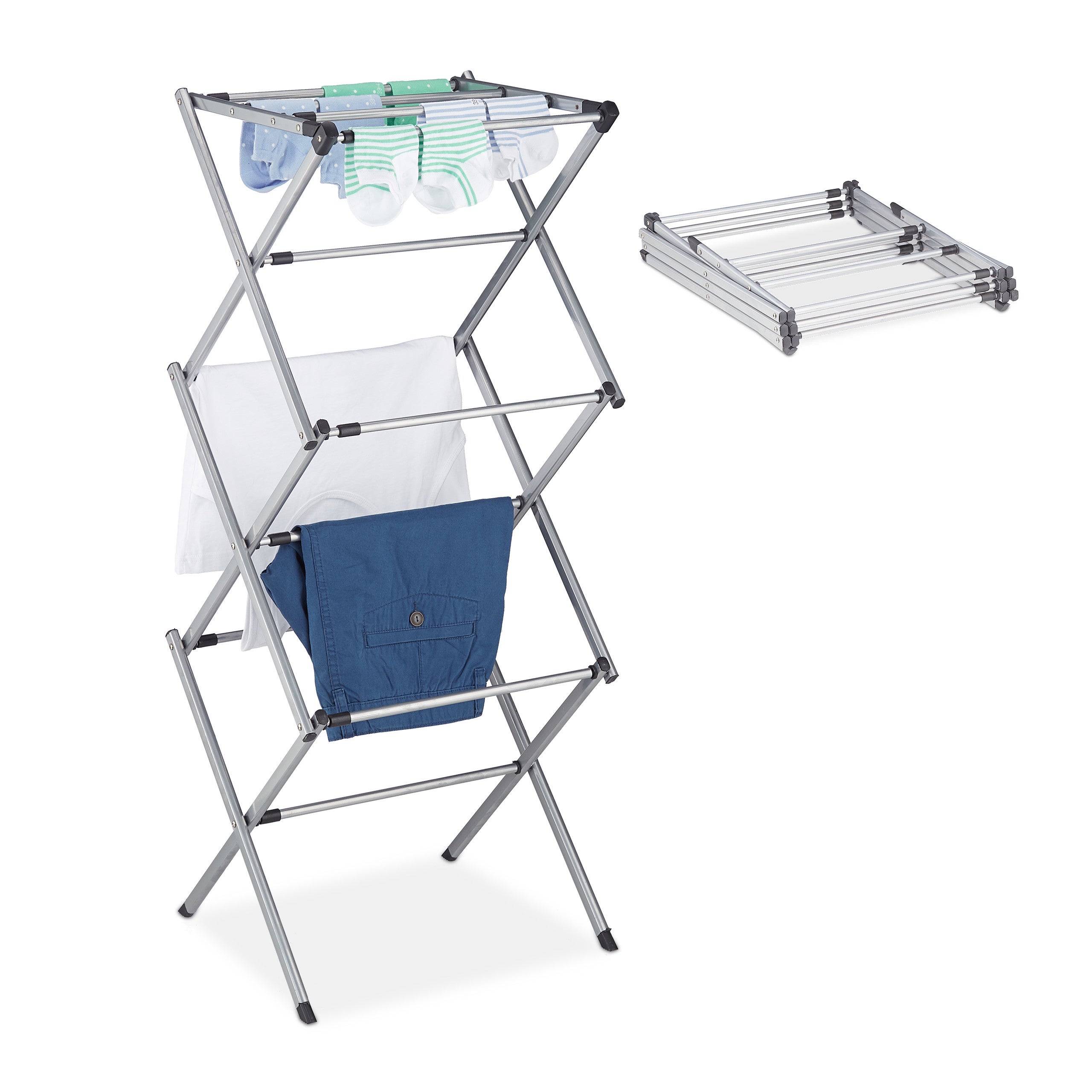 Étendoir lessive, pliable, extensible, 11 tiges, séchoir tour peu ...