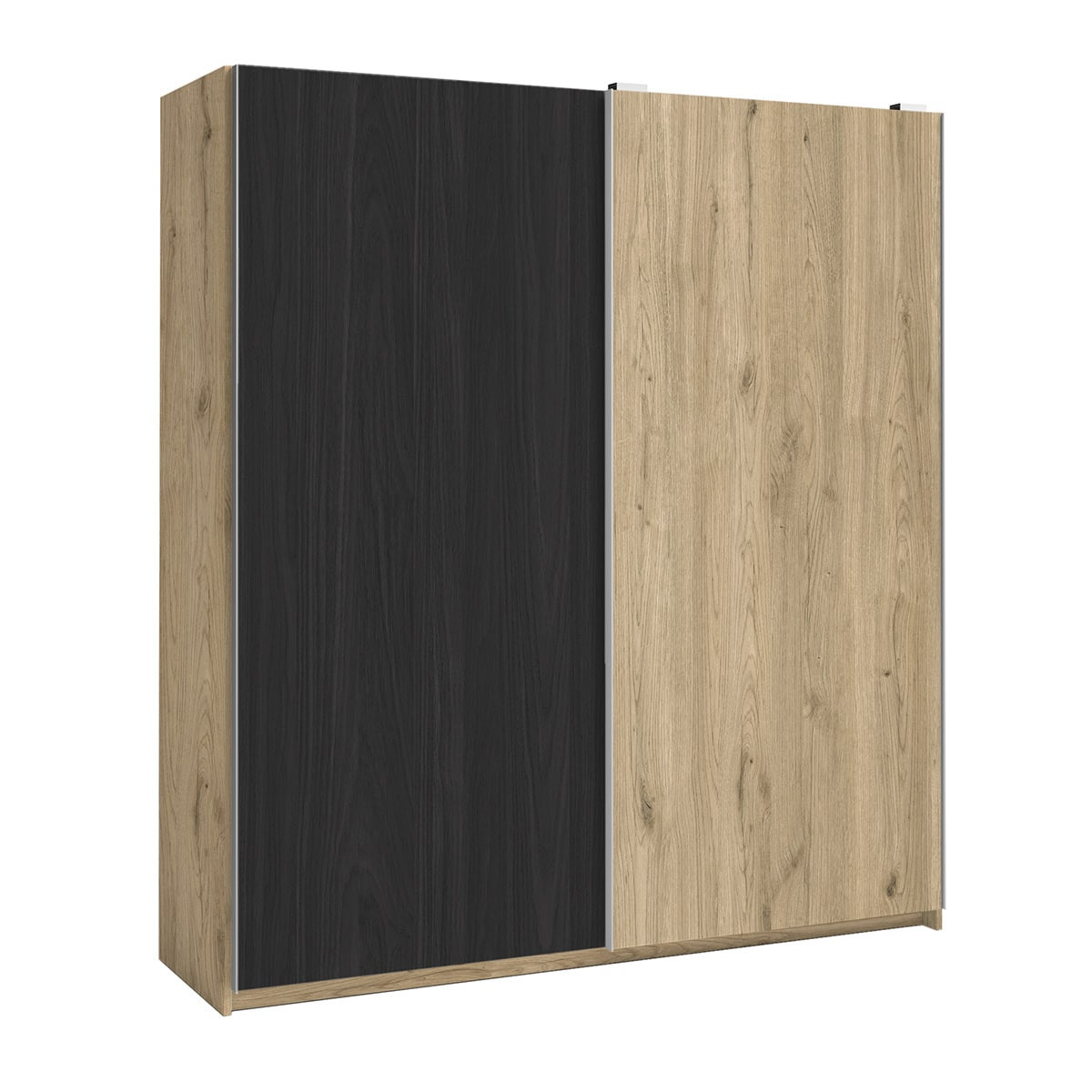 KONETIS - Dressing 2 Portes Coulissantes Effet Chêne et Bois Noir ...