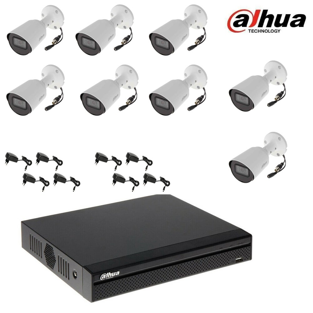 KIT TELECAMERE DAHUA DVR 8 CANALI 8 TELECAMERE 2 MPX ESTERNO | Leroy Merlin