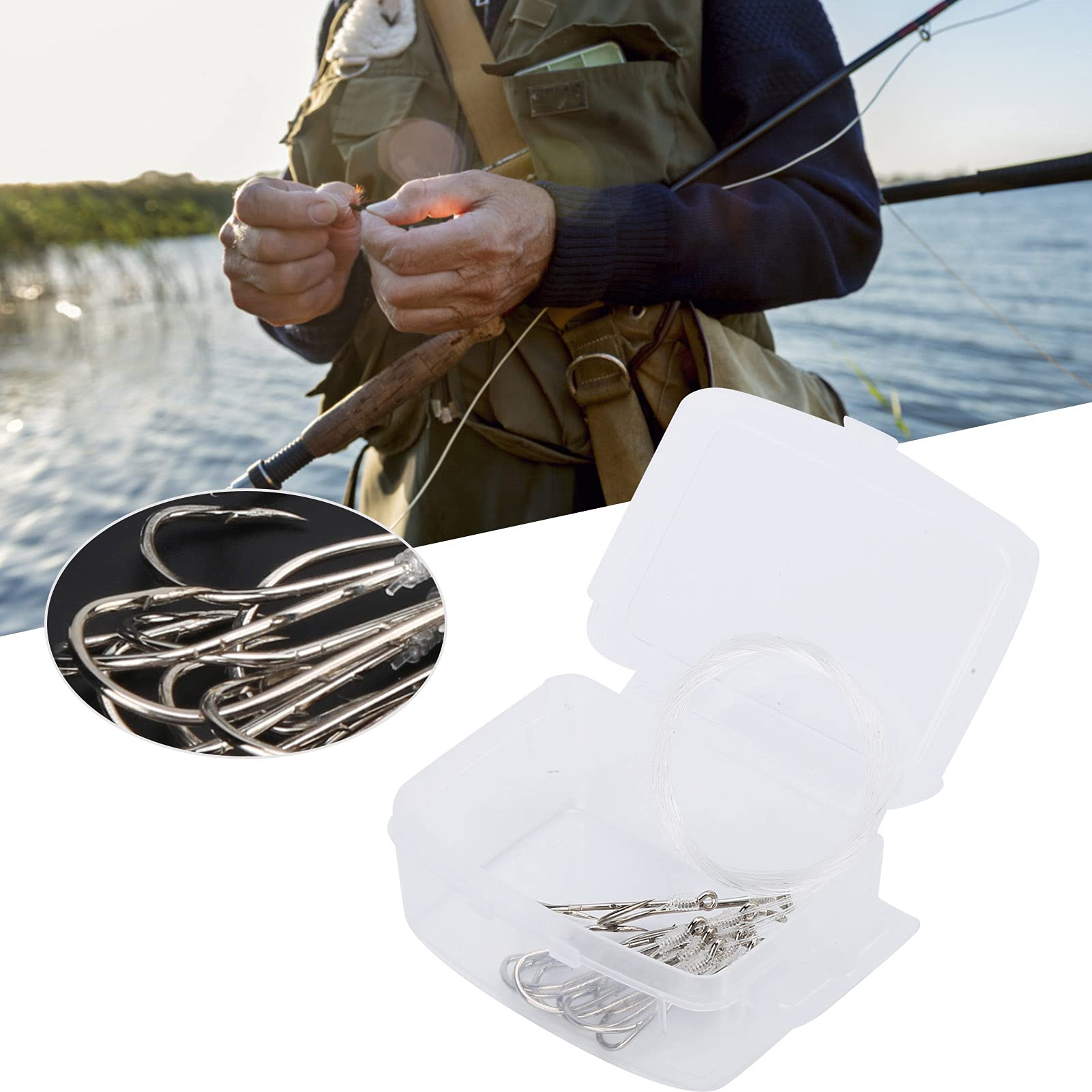 Lot de 4 hameçons de pêche en acier à haute teneur en carbone avec ...