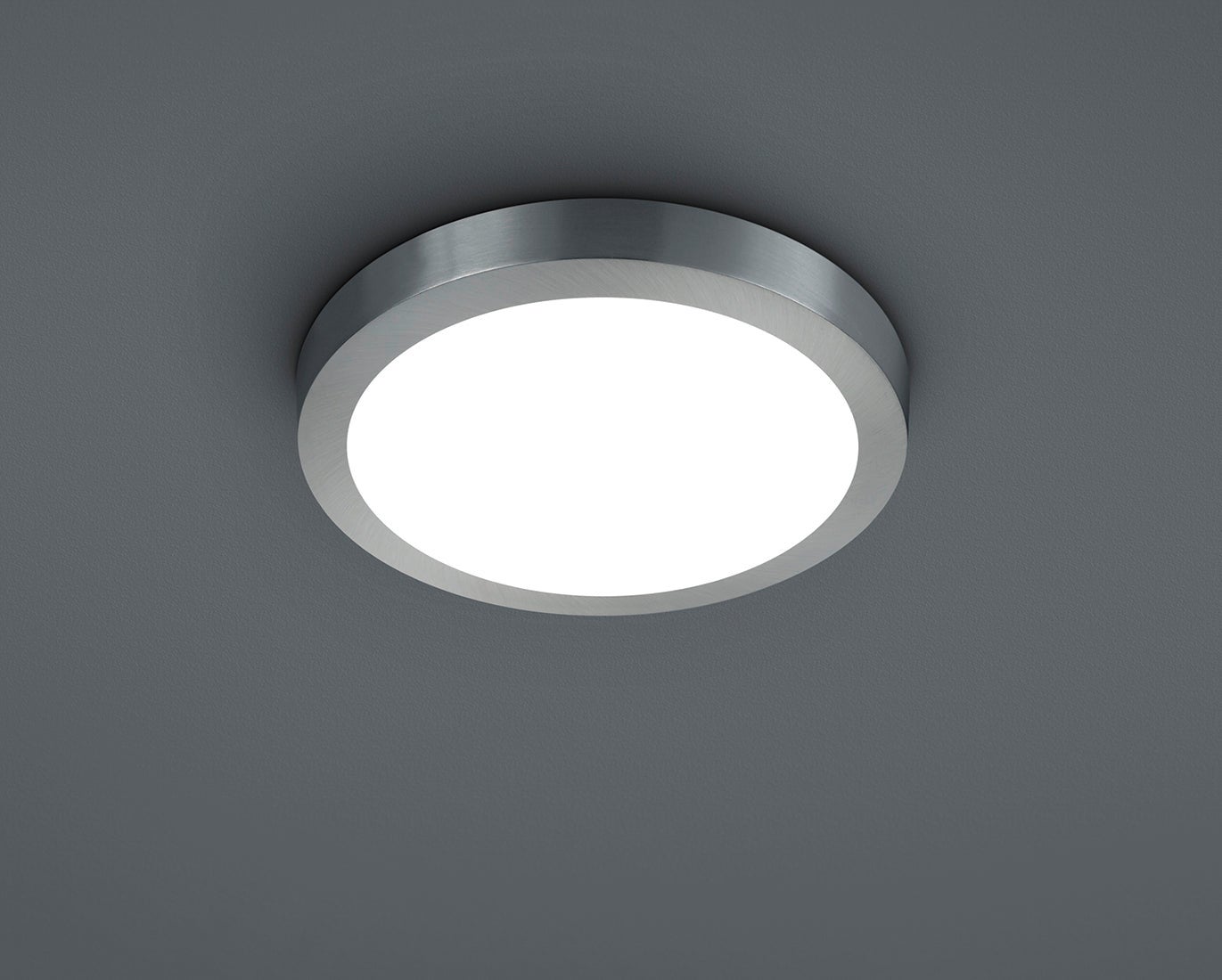 Plafoniera Tonda a Led, "Cento", Alluminio e Plastica, Silver, 22x3cm ...